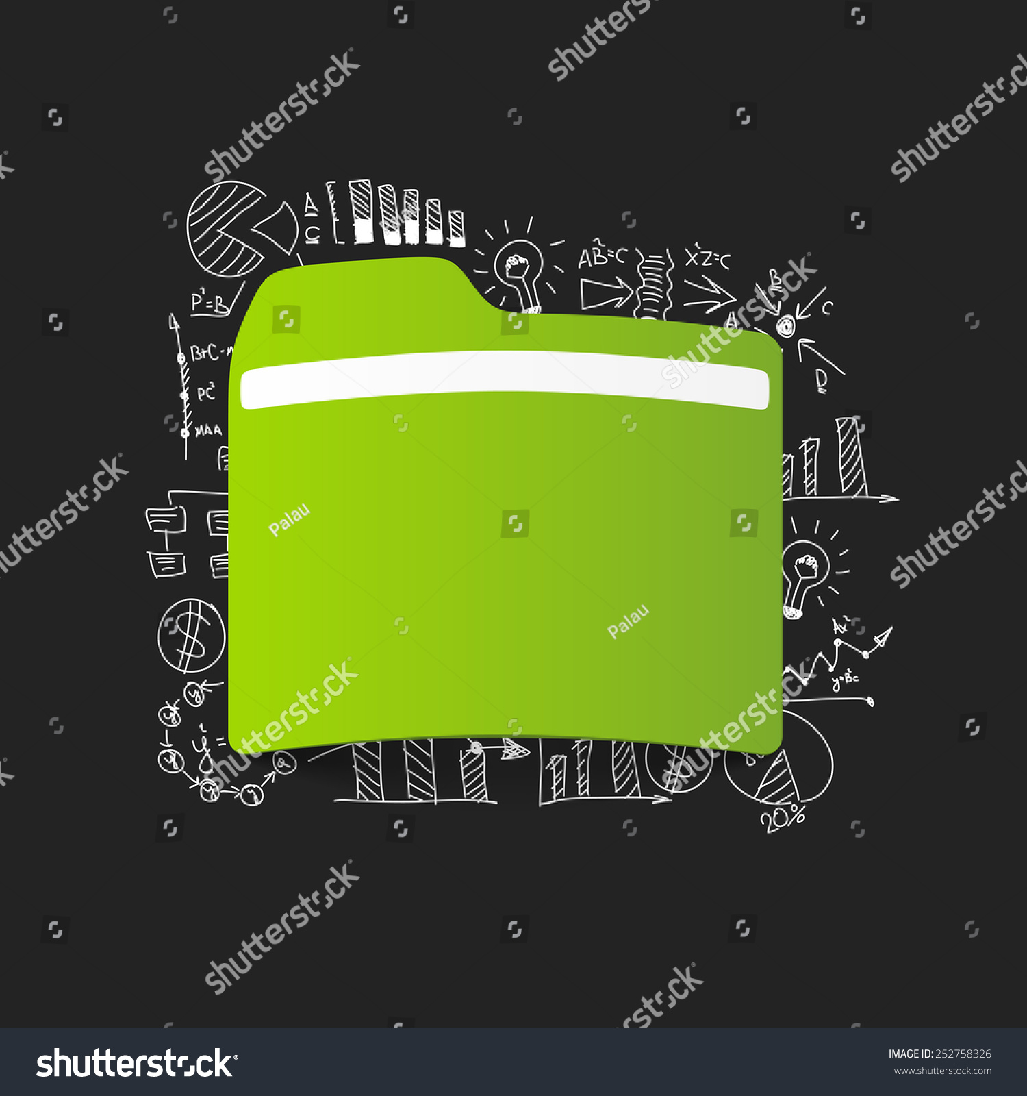 Drawing Business Formulas Folder Stock Vector (Royalty Free) 252758326 ...