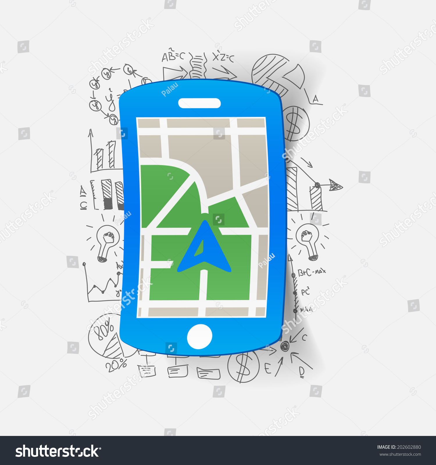 Drawing Business Formulas Navigator Stock Vector (Royalty Free ...