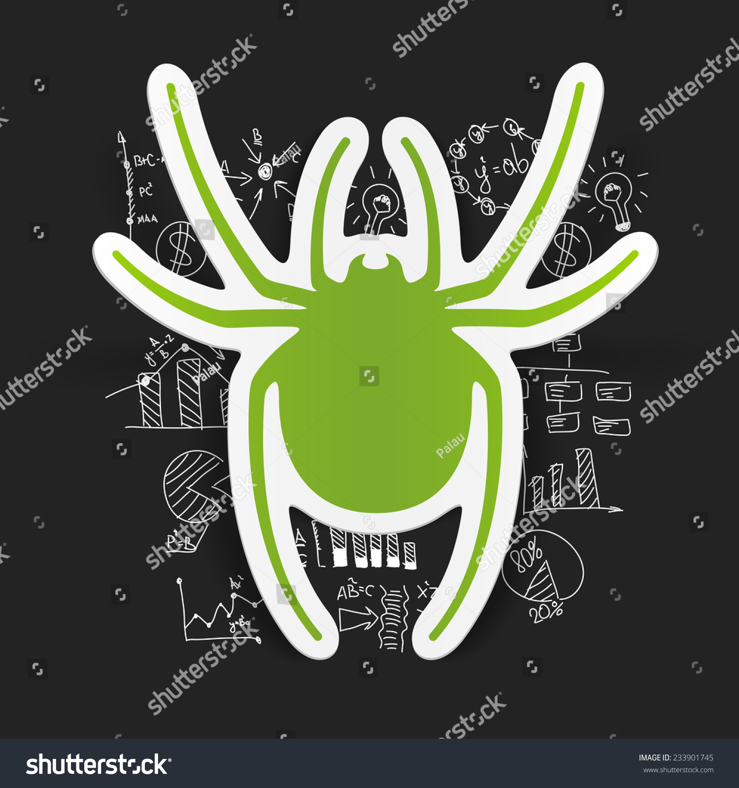 Drawing Business Formulas Spider Stock Vector (Royalty Free) 233901745