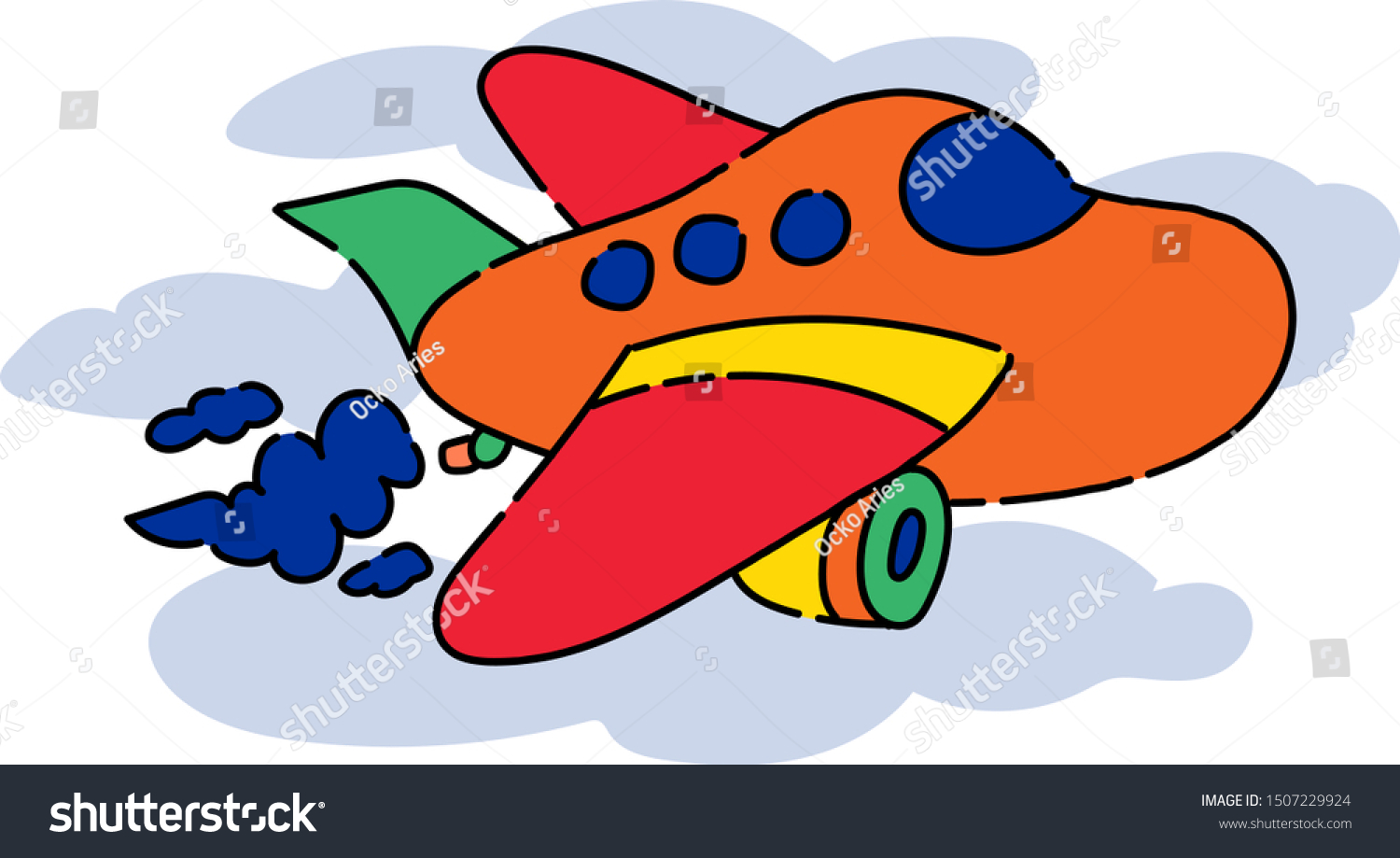 Drawing Cartoons Vector Airplane Cute Stock Vector (Royalty Free ...