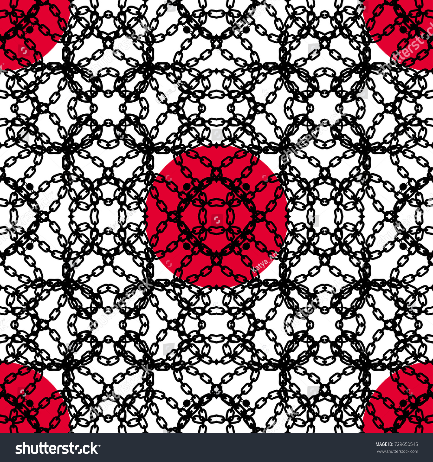 Drawing Chain Texture Red Circles Vector Stock Vector (Royalty Free ...