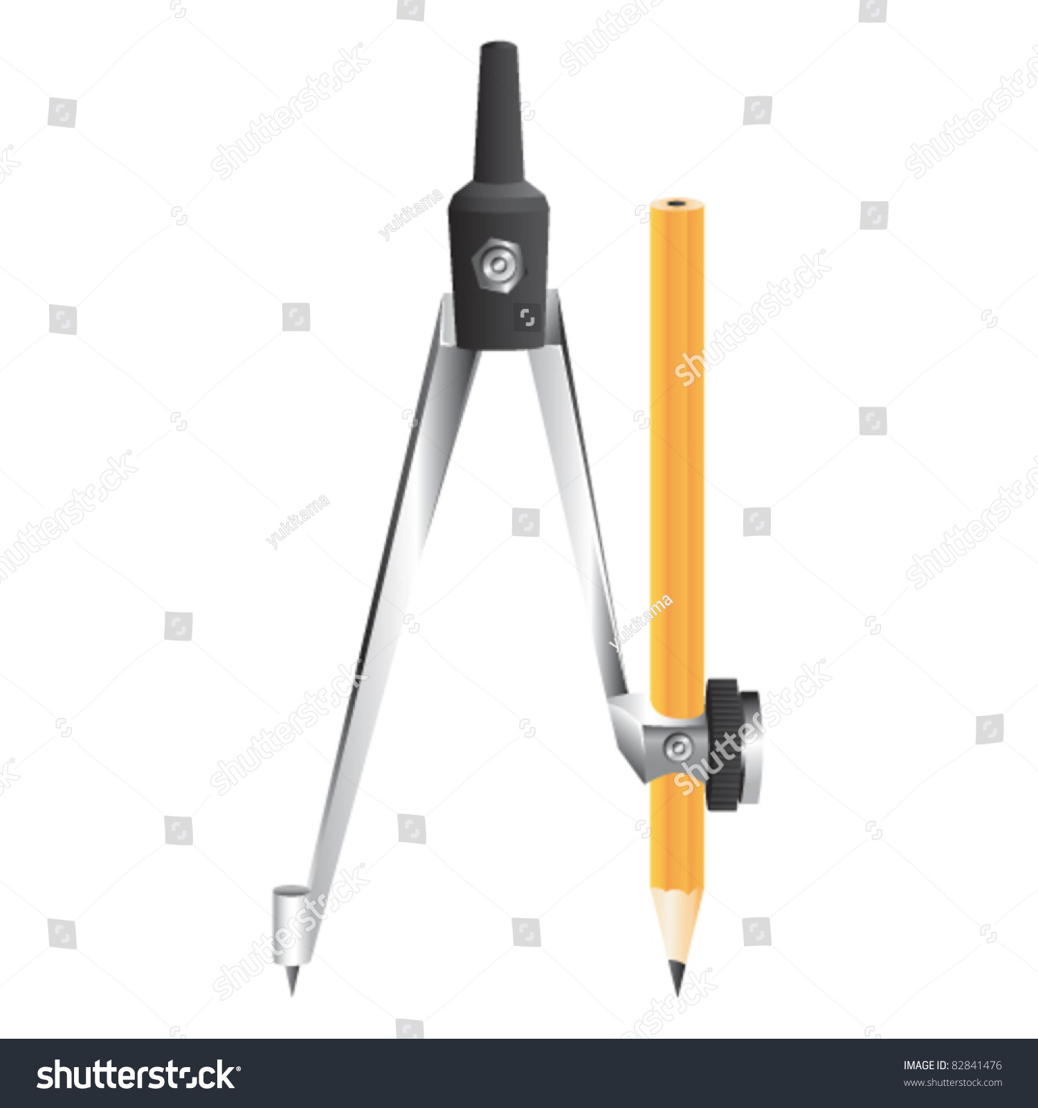Compás de dibujo aislado en blanco: vector de stock (libre de regalías ...