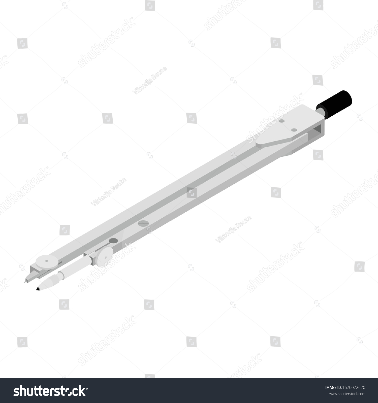 Drawing Compass Isometric View Isolated On: เวกเตอร์สต็อก (ปลอดค่า ...
