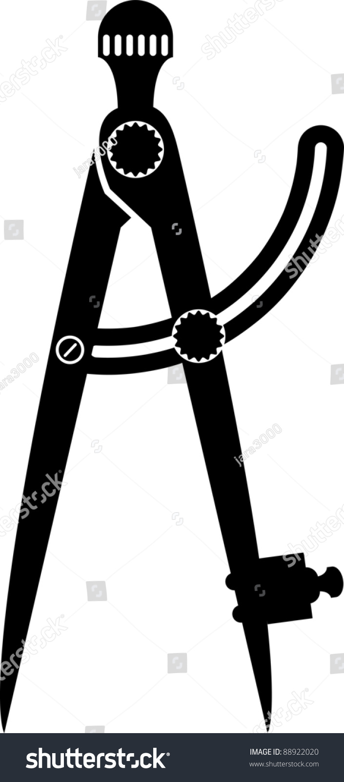 Drawing Compass Silhouette Stock Vector (Royalty Free) 88922020