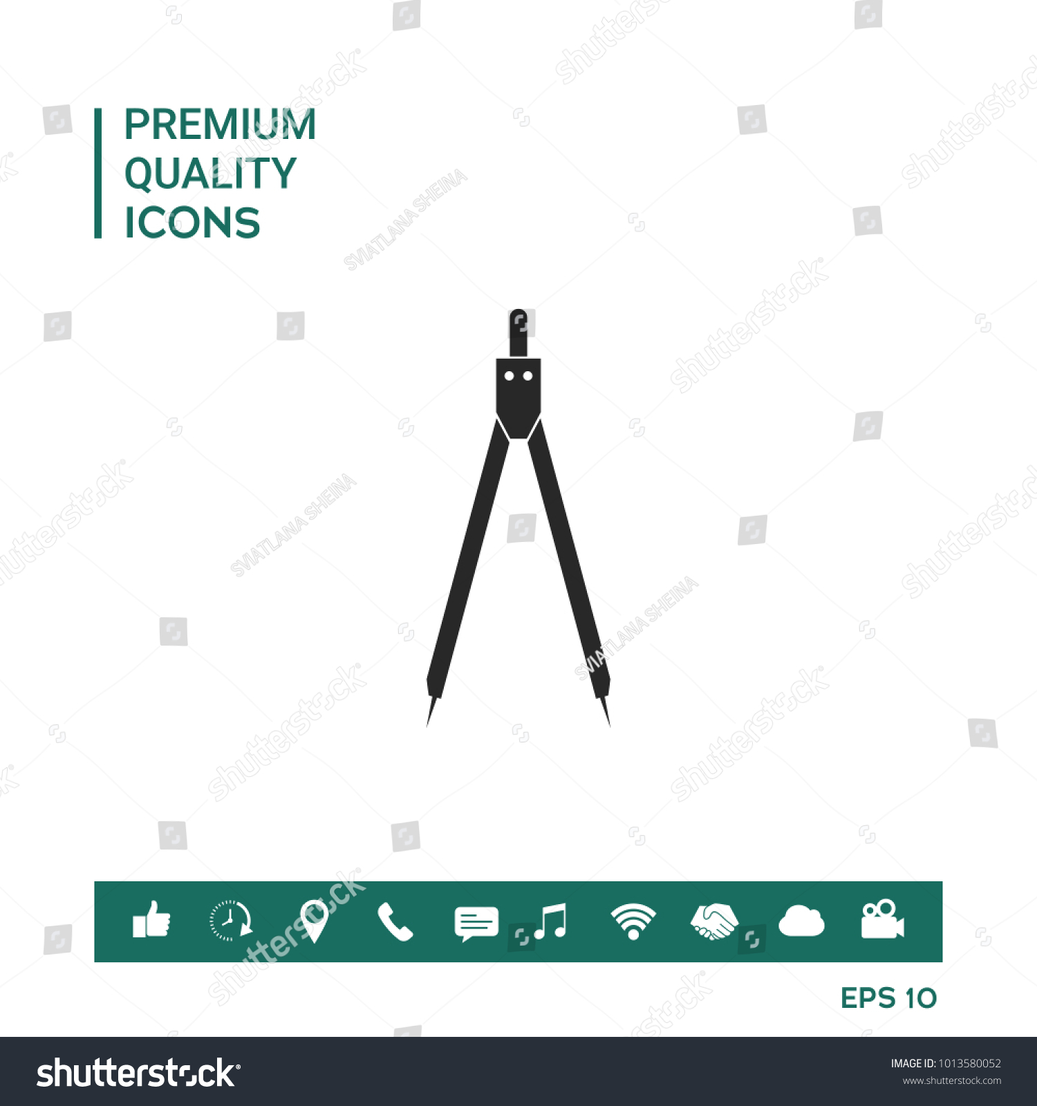 Drawing Compass Symbol Stock Vector (Royalty Free) 1013580052 ...
