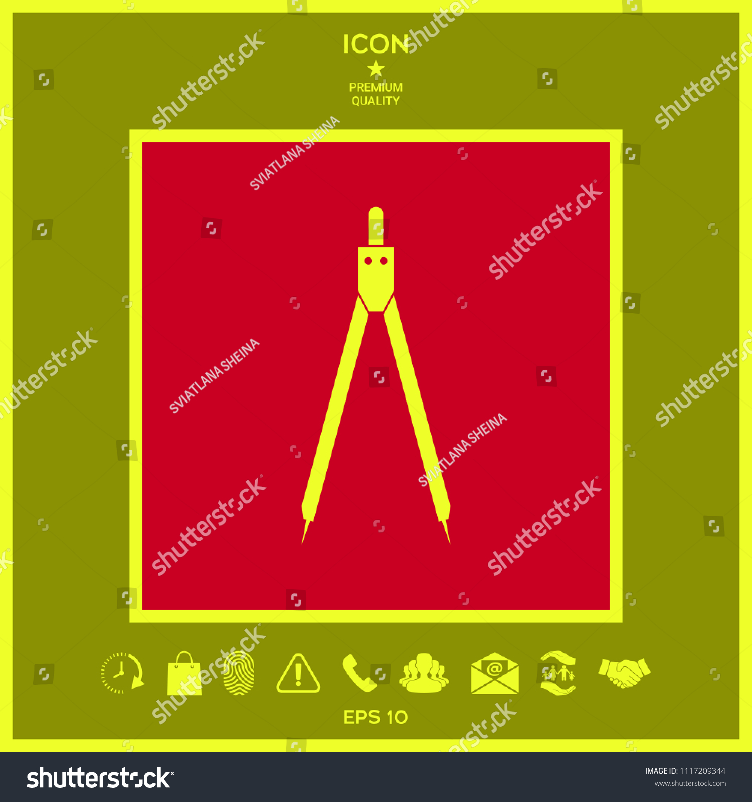 Drawing Compass Symbol: vector de stock (libre de regalías) 1117209344 ...