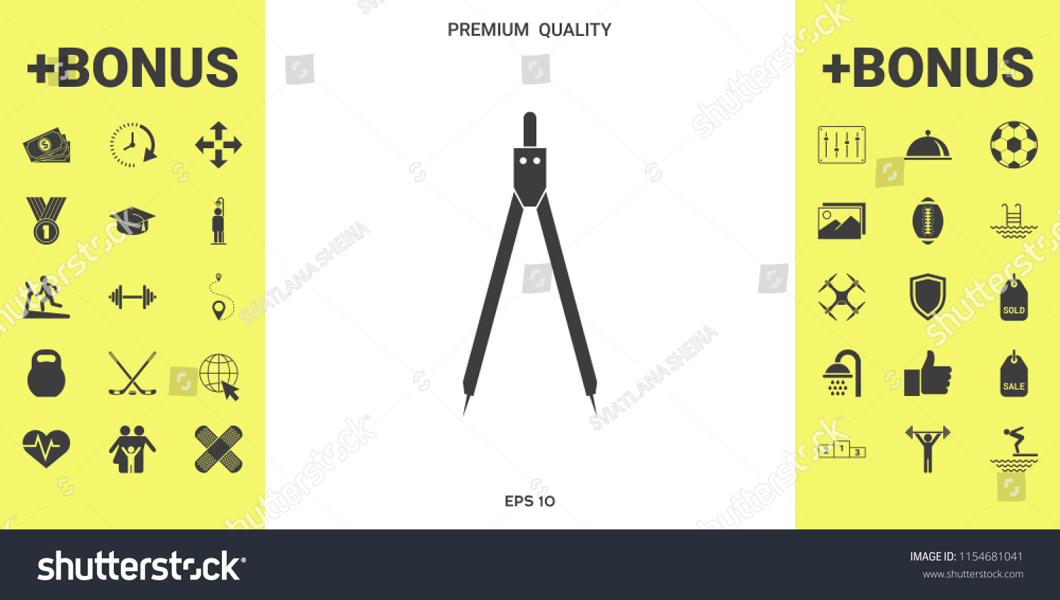 Drawing Compass Symbol Stock Vector (Royalty Free) 1154681041 ...