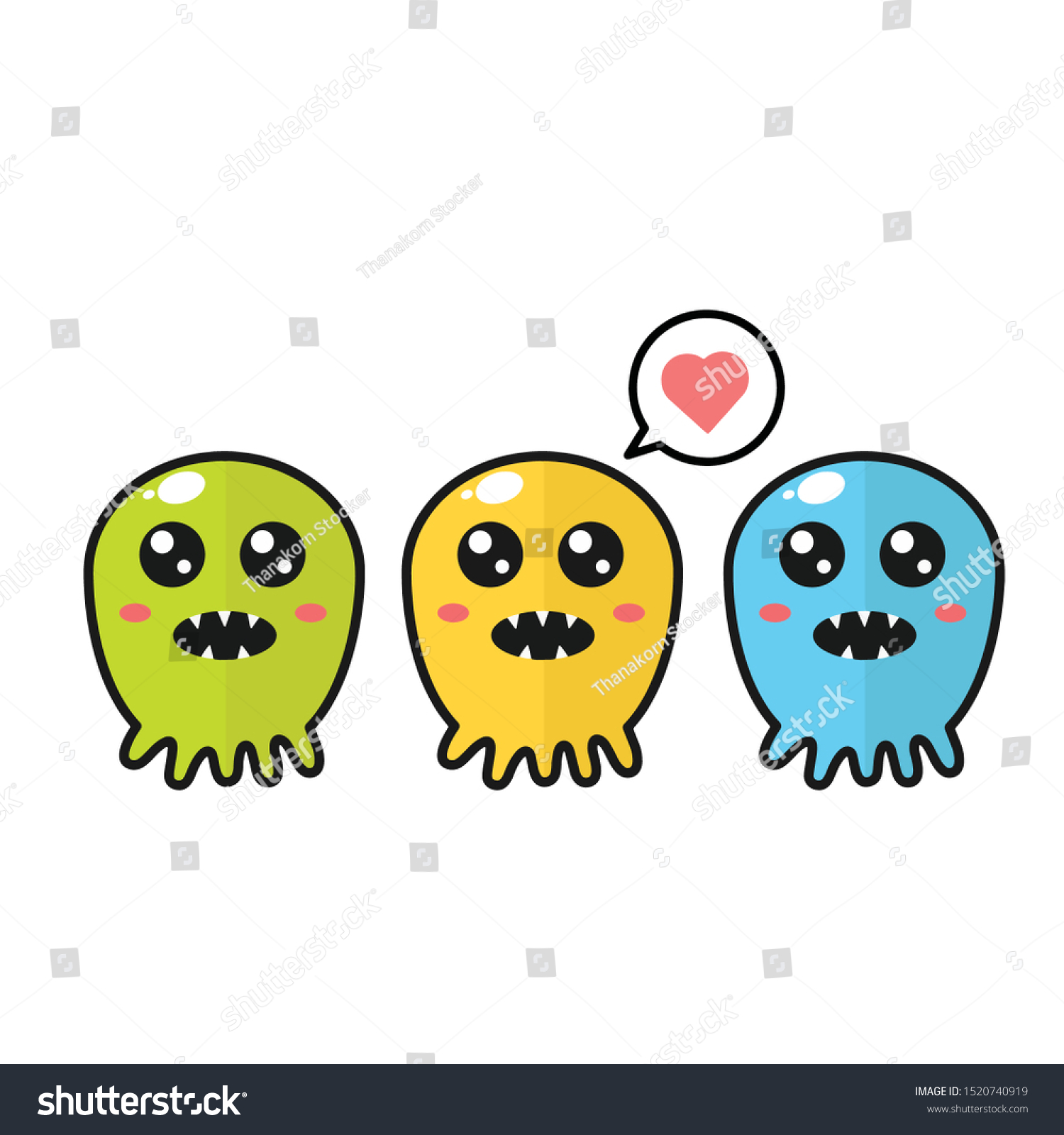 Drawing Cute Alien Cartoonvector Illustration Stock Vector (Royalty ...