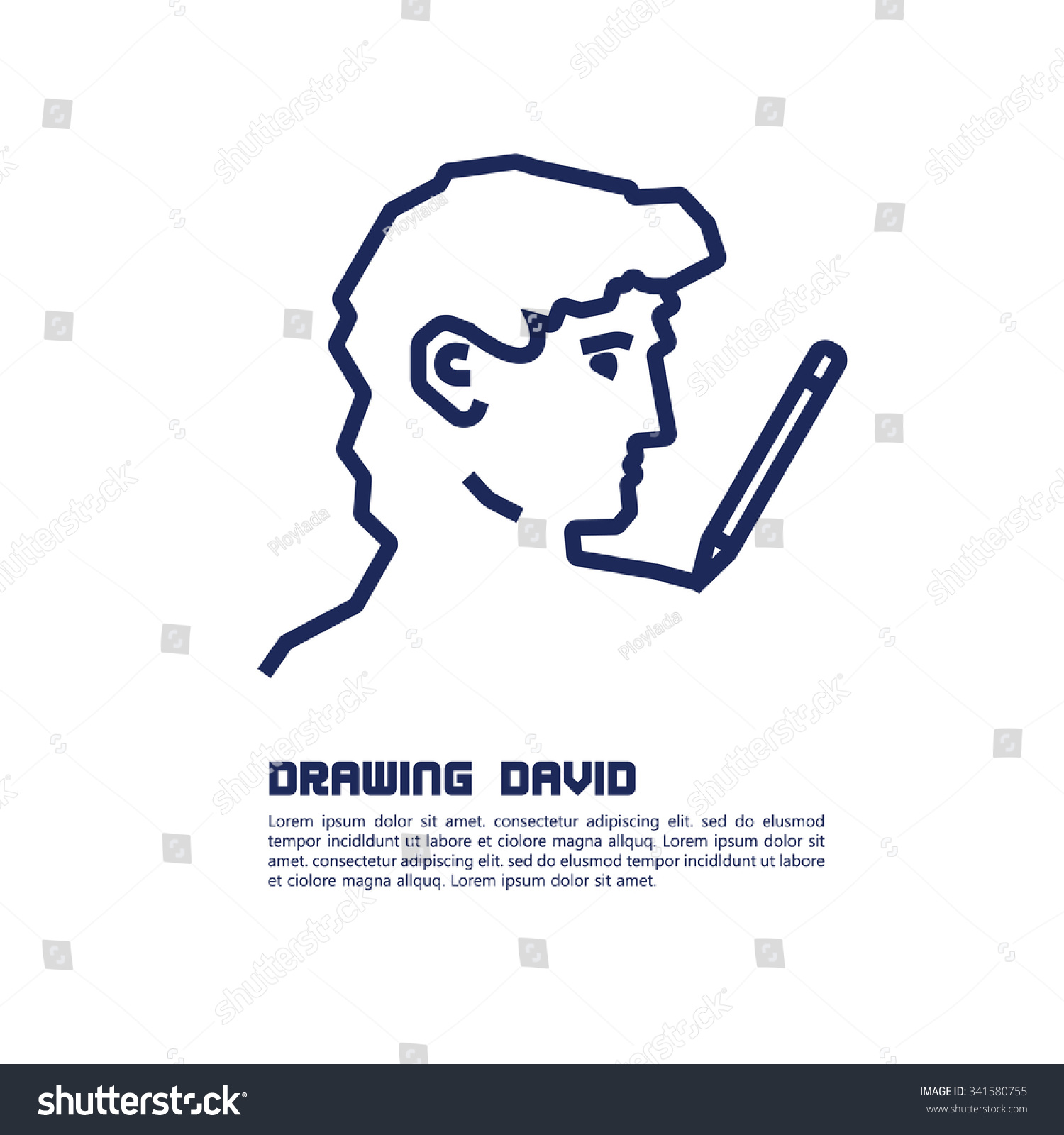 Drawing David Illustration Stock Vector (Royalty Free) 341580755 ...