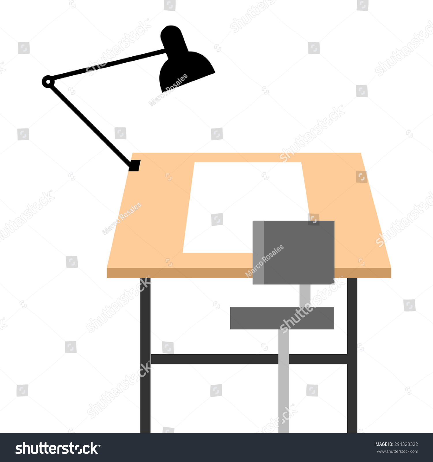 Drawing Drafting Table Chair Stock Vector (Royalty Free) 294328322