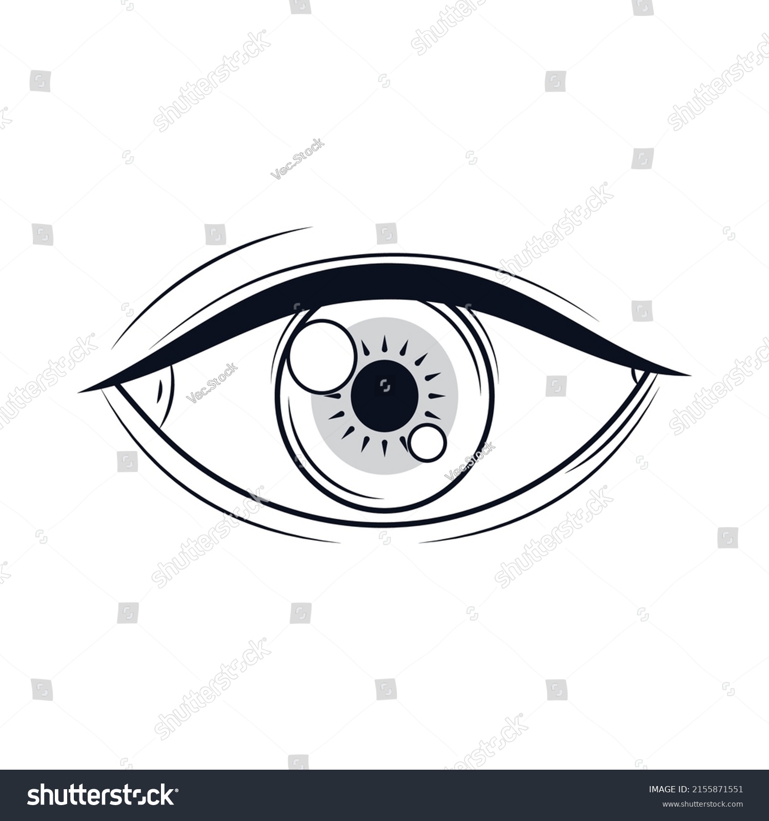 Drawing Eye Icon On White Background Stock Vector (Royalty Free ...