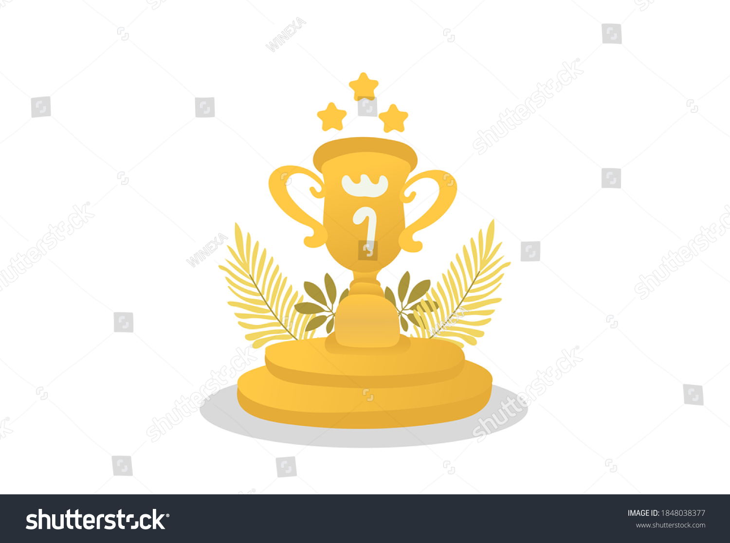 Drawing Gold Trophy On Stand Leaf Stock Vector (Royalty Free ...