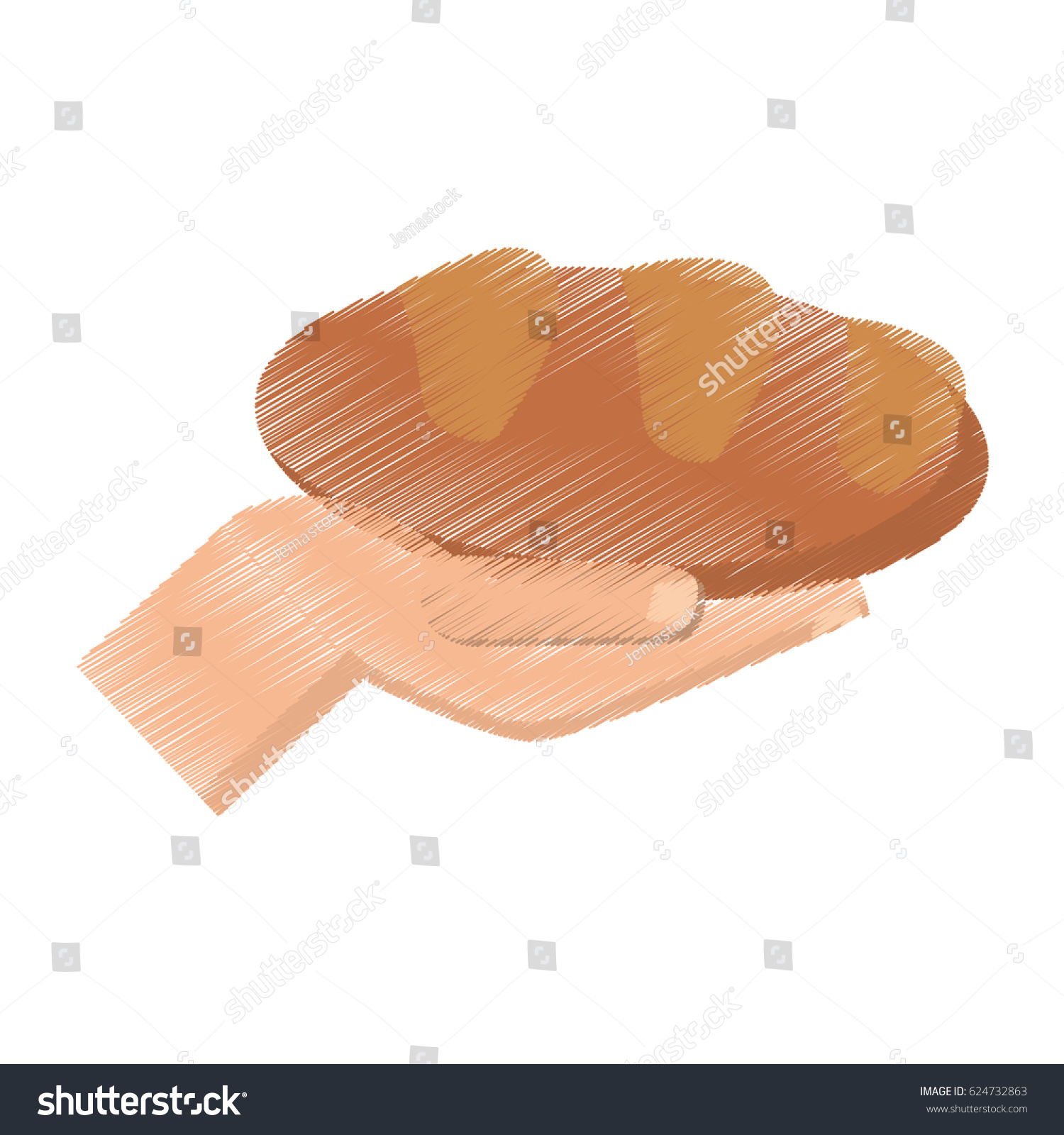 Drawing Hand Holding Bread Miracle Stock Vector (Royalty Free ...