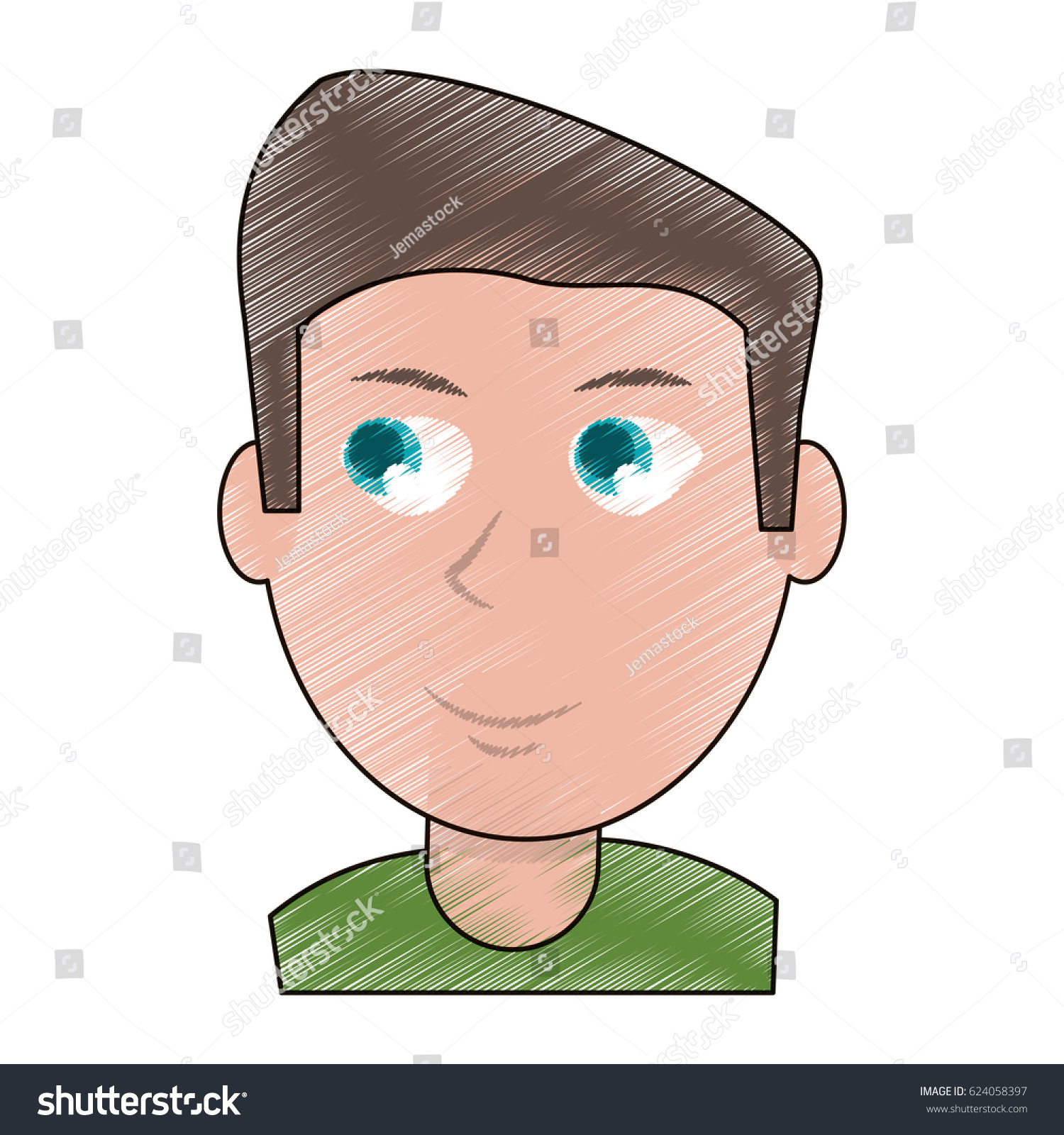 Drawing Head Boy Child: vector de stock (libre de regalías) 624058397 ...