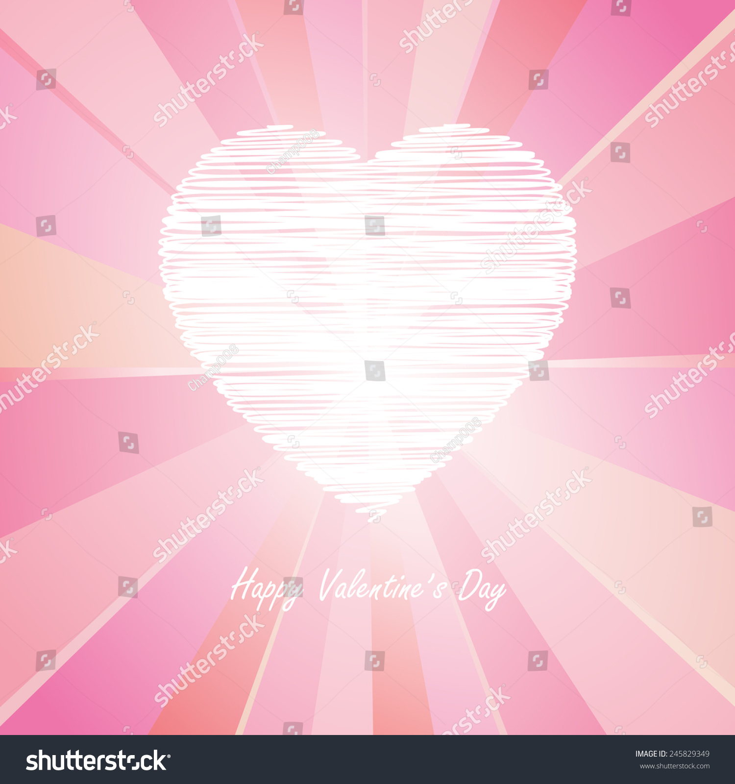 Drawing Heart Light Ray Pattern On Stock Vector (Royalty Free ...