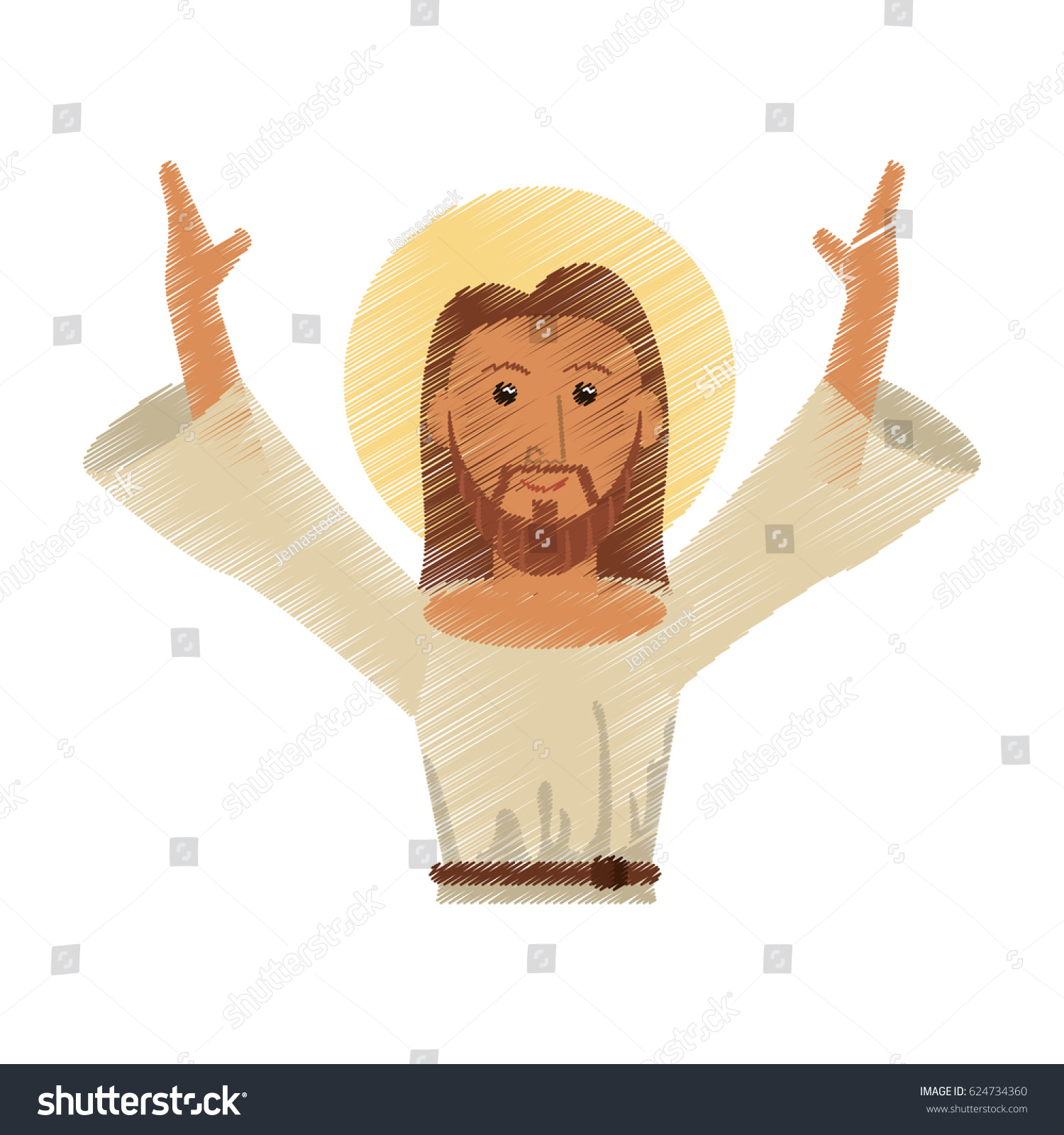 Drawing Jesus Christ Design: เวกเตอร์สต็อก (ปลอดค่าลิขสิทธิ์) 624734360 ...
