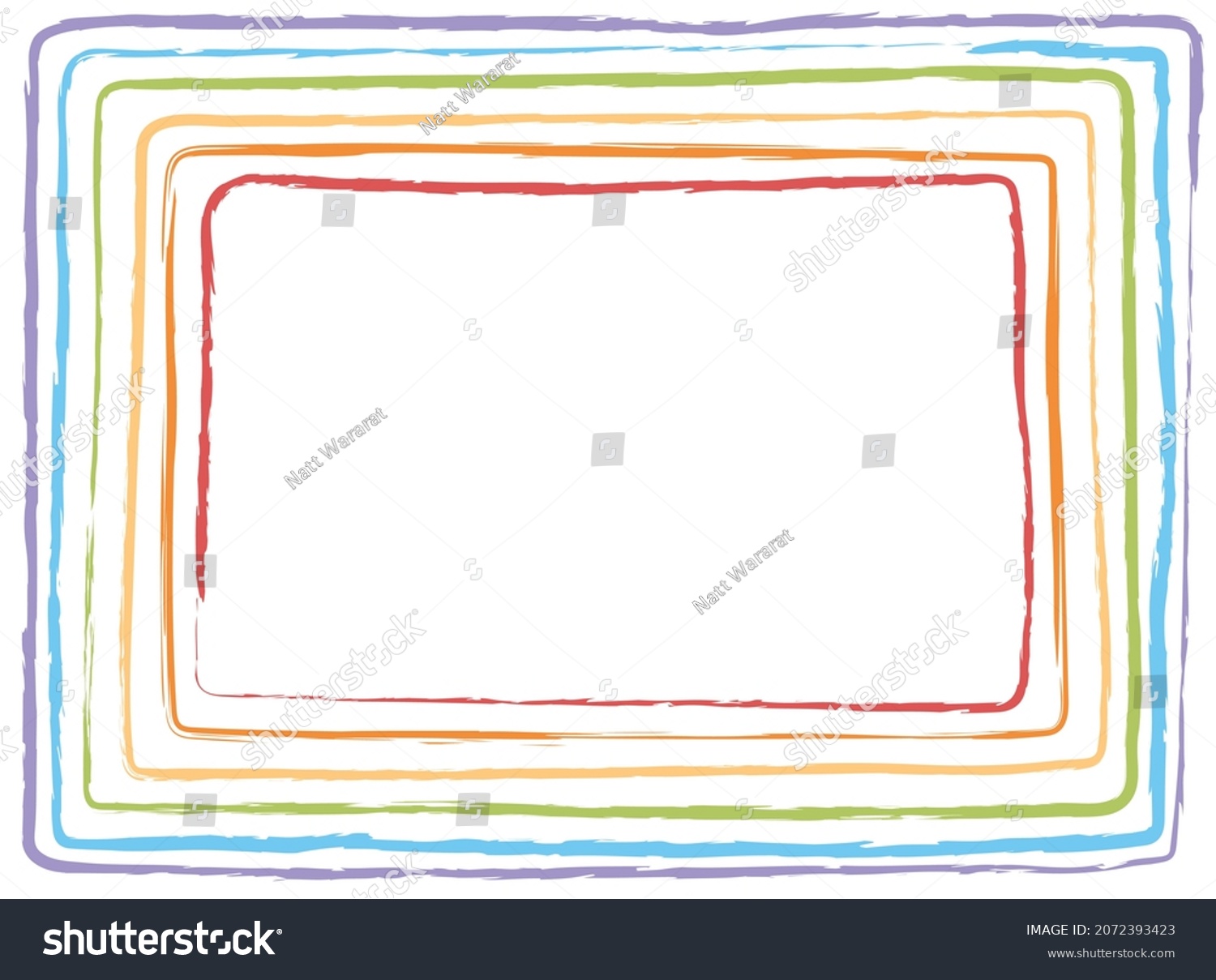 Drawing Line Frames Rainbow Colors Presentation Stock Vector (Royalty ...