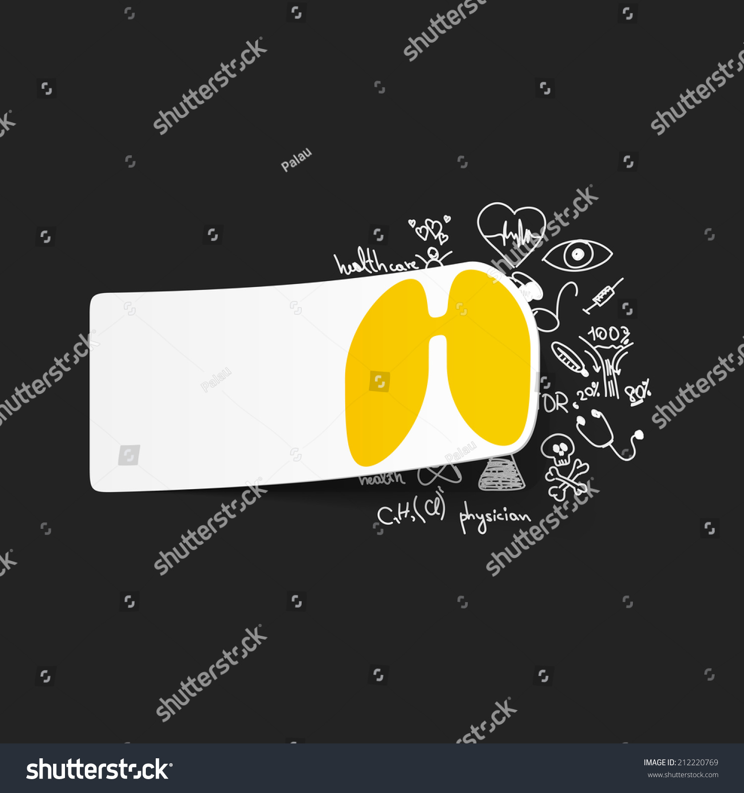 Drawing Medical Formulas Lung Stock Vector (Royalty Free) 212220769 ...