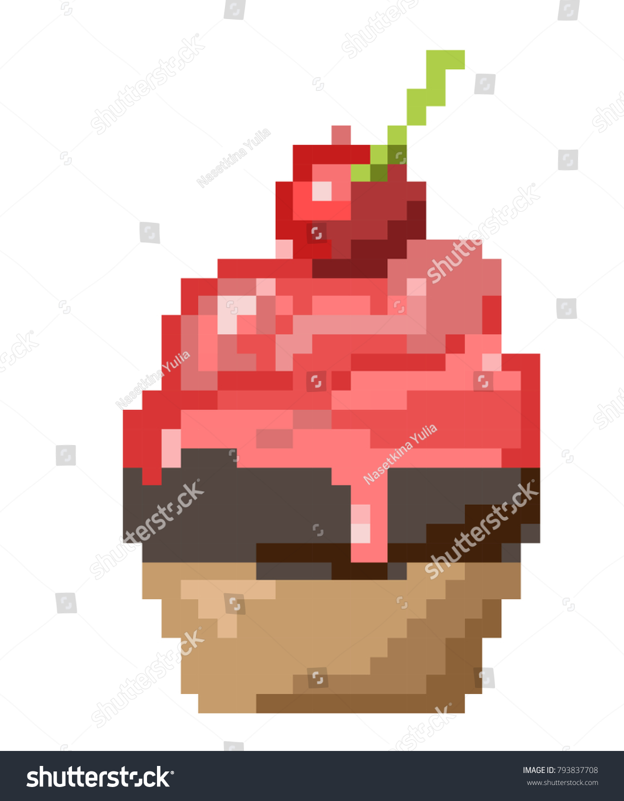 Drawing Muffin Pixel Art: เวกเตอร์สต็อก (ปลอดค่าลิขสิทธิ์) 793837708 ...