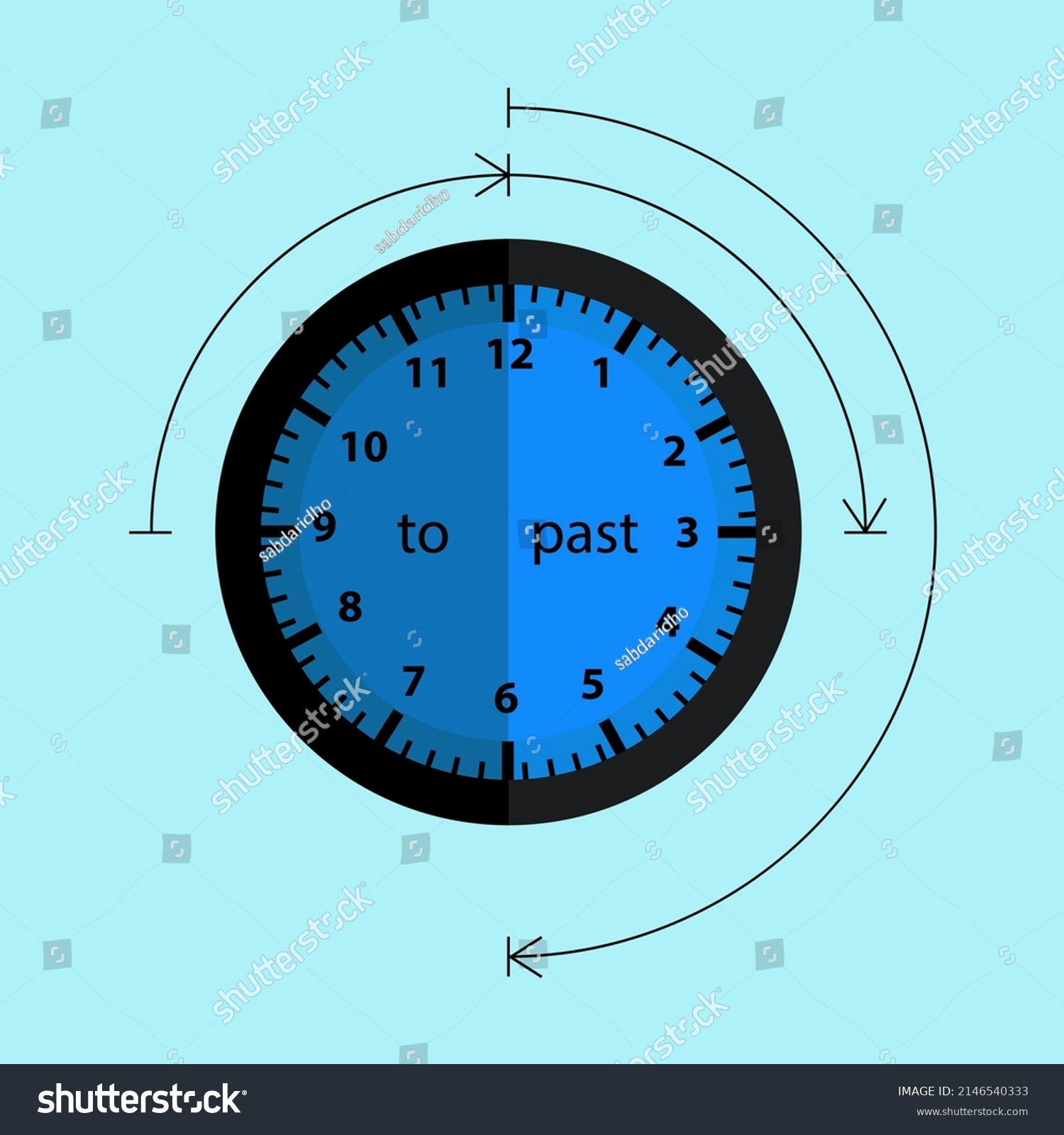 Drawing Clock Teach How Tell Time Stock Vector (Royalty Free ...