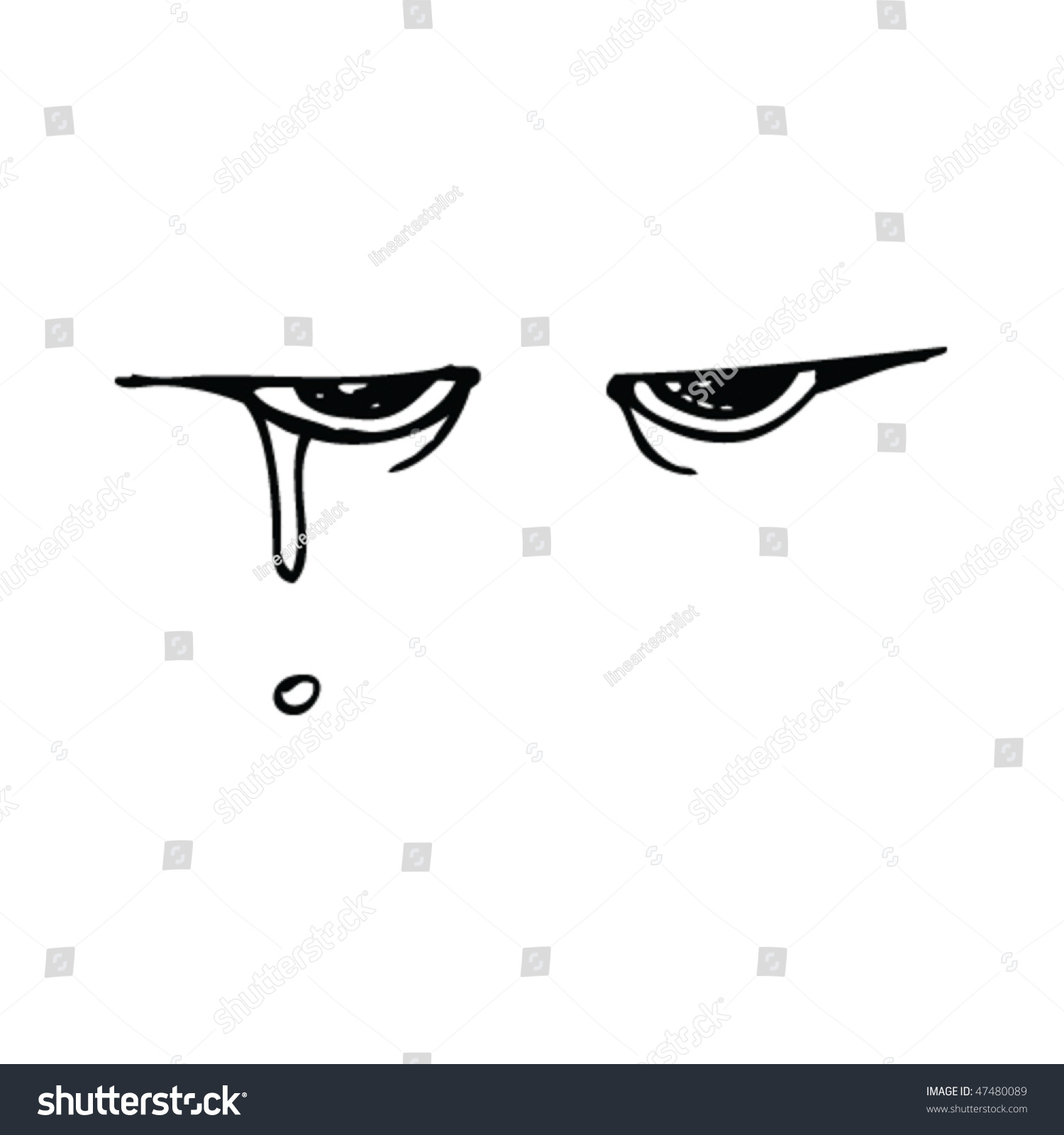 Drawing Sad Expression Stock Vector (Royalty Free) 47480089