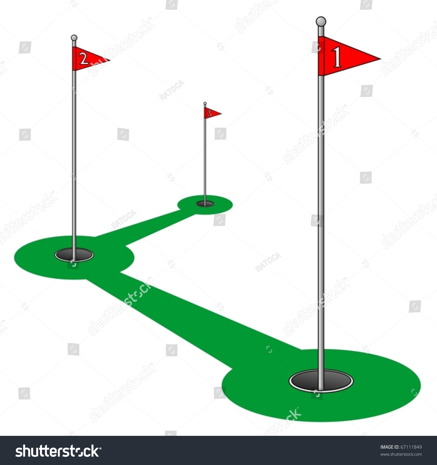 Drawing On A Golf Course Stock Vector Illustration 67111849 : Shutterstock