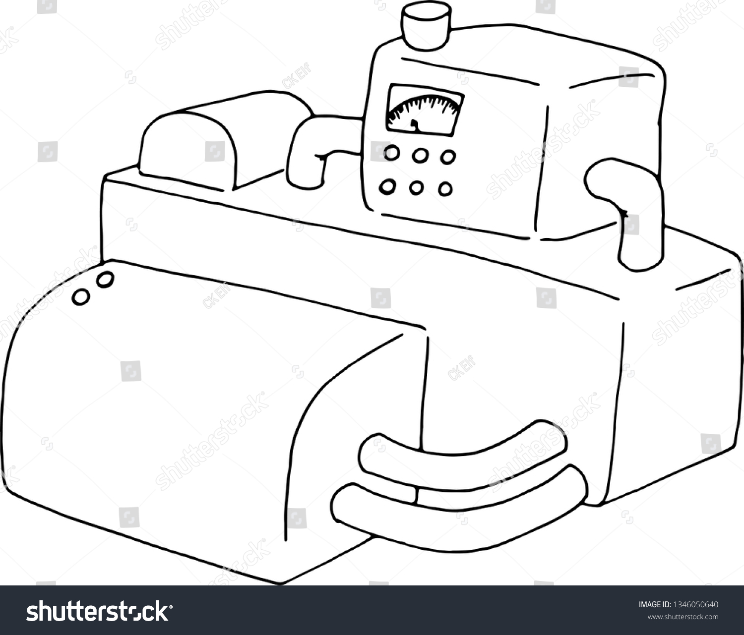 Drawing Outline Factory Machine Vector Stock Vector (Royalty Free ...