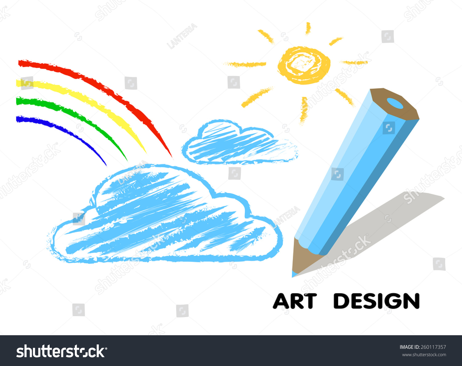 Drawing Pencil Art Design Stock Vector (Royalty Free) 260117357