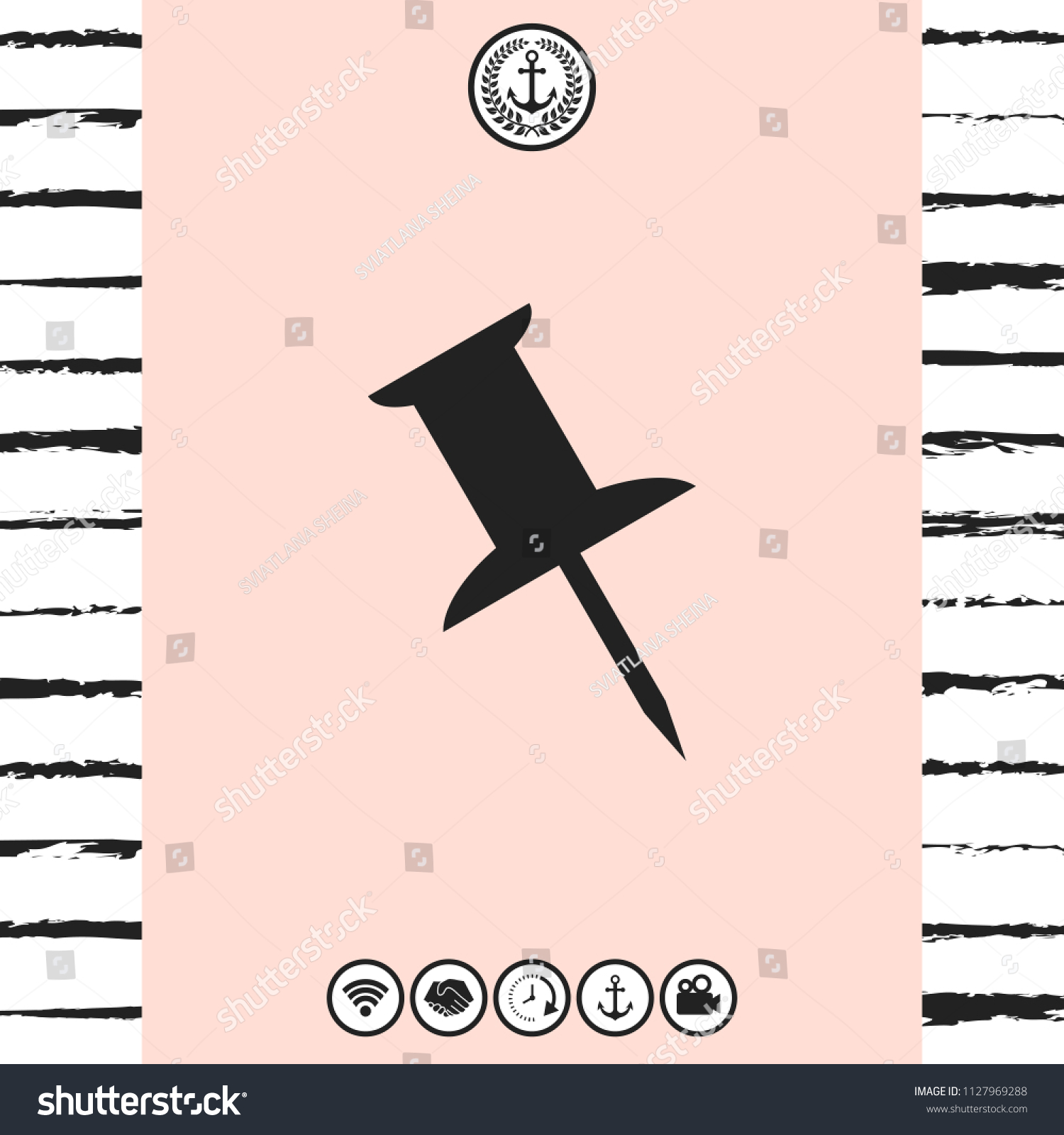 Drawing Pin Icon Stock Vector (Royalty Free) 1127969288 | Shutterstock