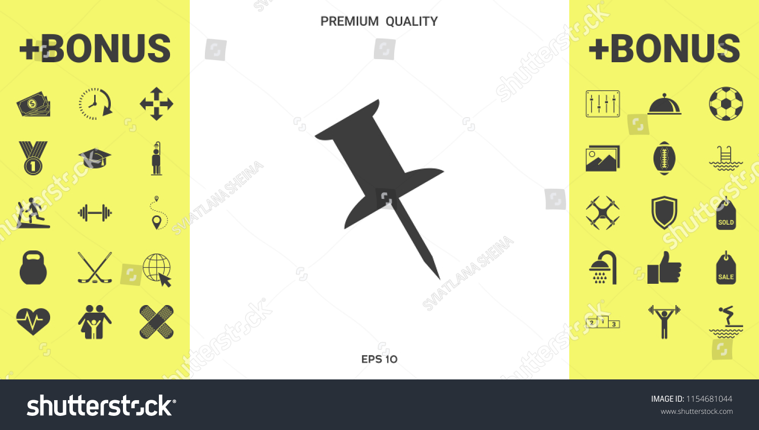 Drawing Pin Icon Stock Vector (Royalty Free) 1154681044