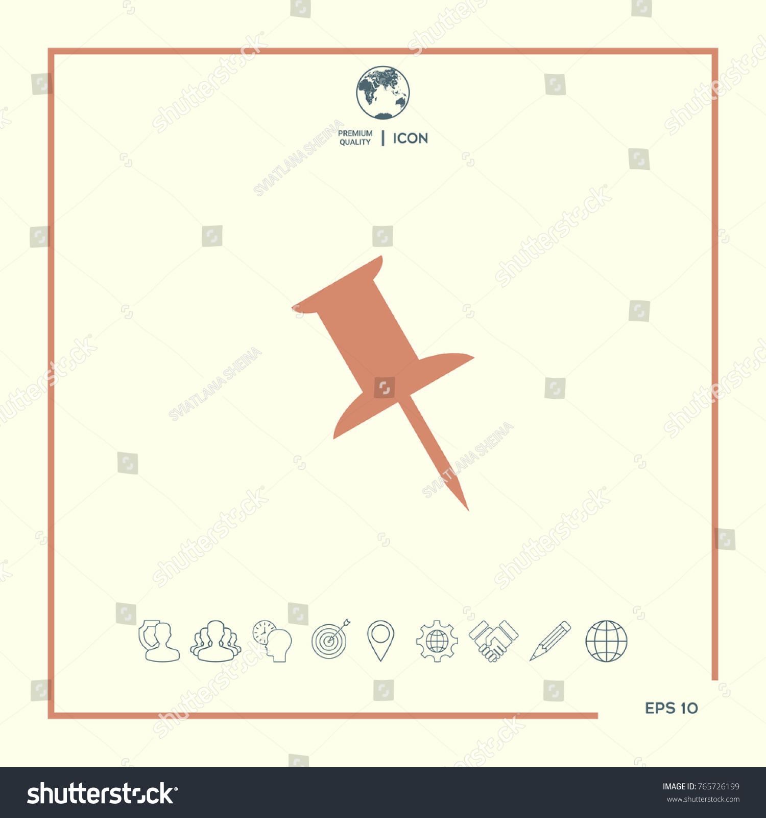 Drawing Pin Icon Stock Vector (Royalty Free) 765726199