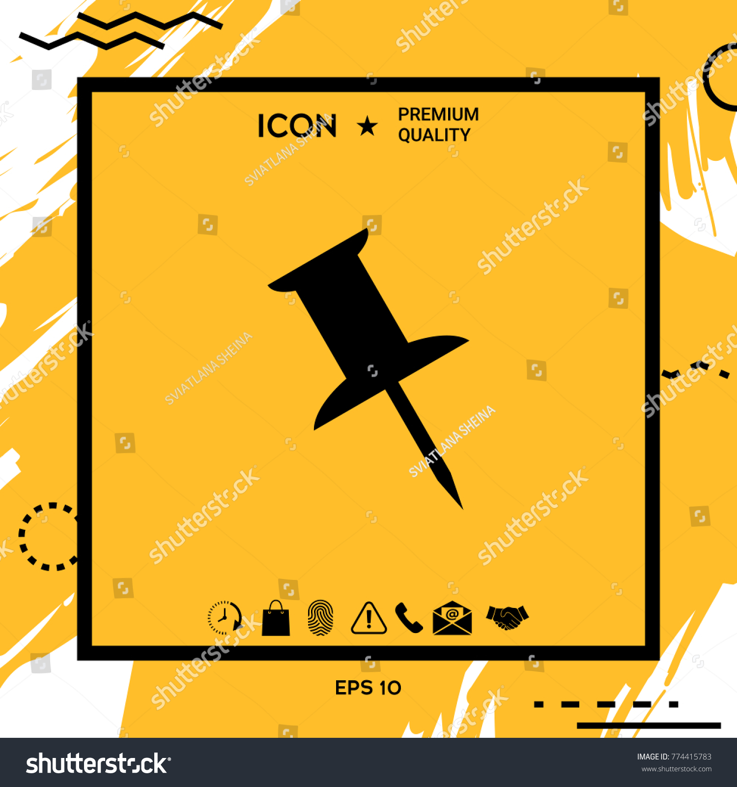 Drawing Pin Icon Stock Vector (Royalty Free) 774415783 | Shutterstock