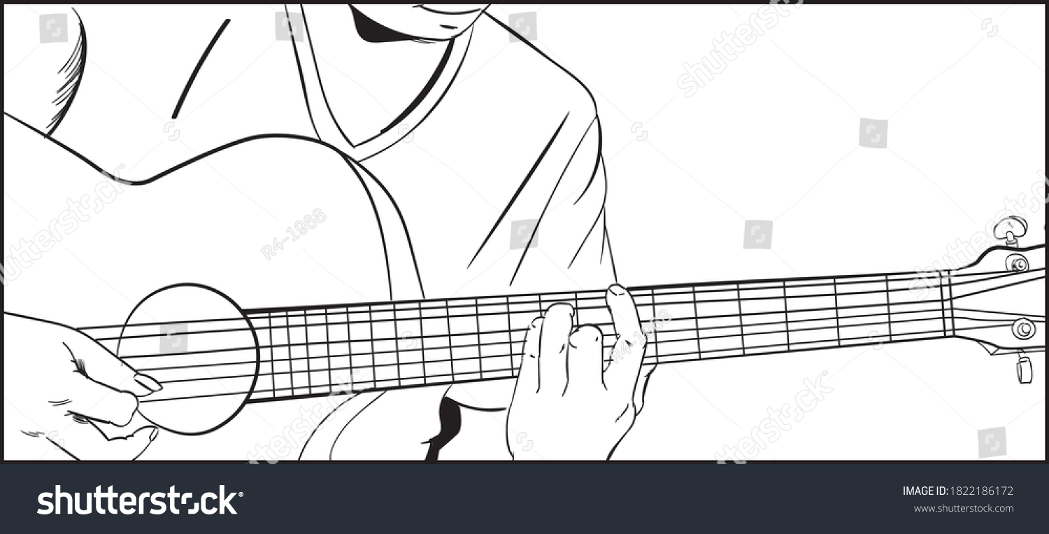 1,157 Guitar player line drawing Images, Stock Photos & Vectors ...