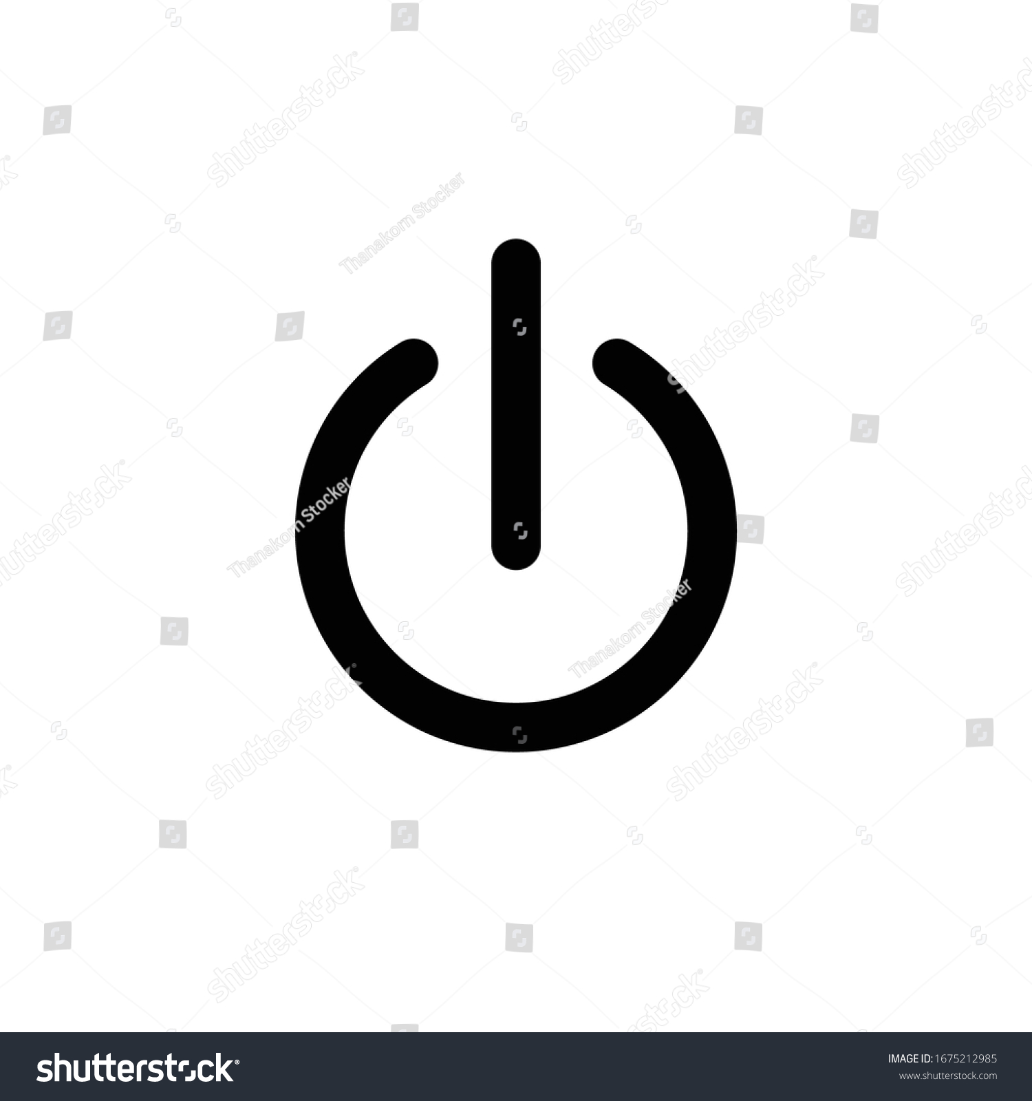 Drawing Power Button Icon On White Stock Vector (Royalty Free ...