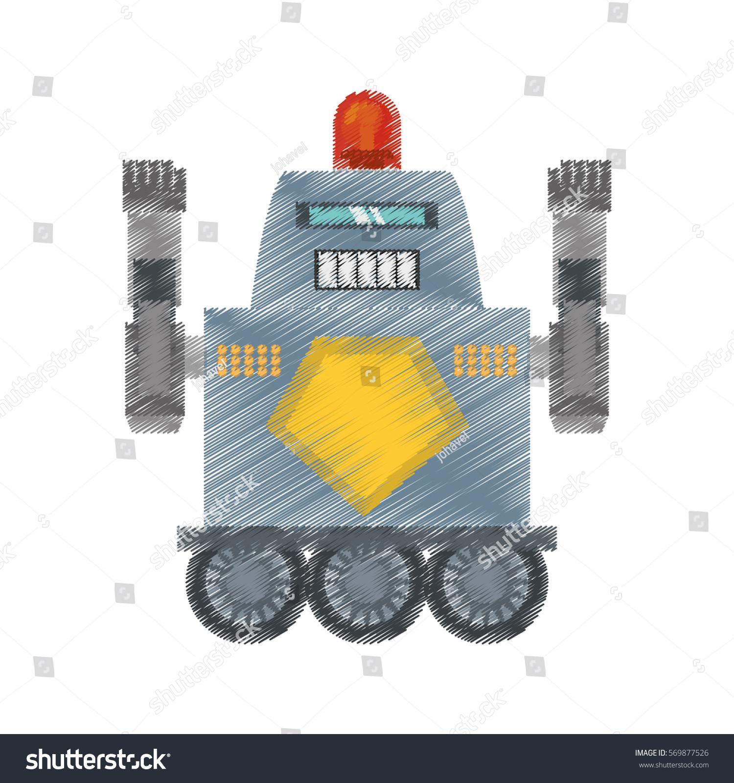 Drawing Robot Warning Alert Support Vector Stock Vector (Royalty Free ...