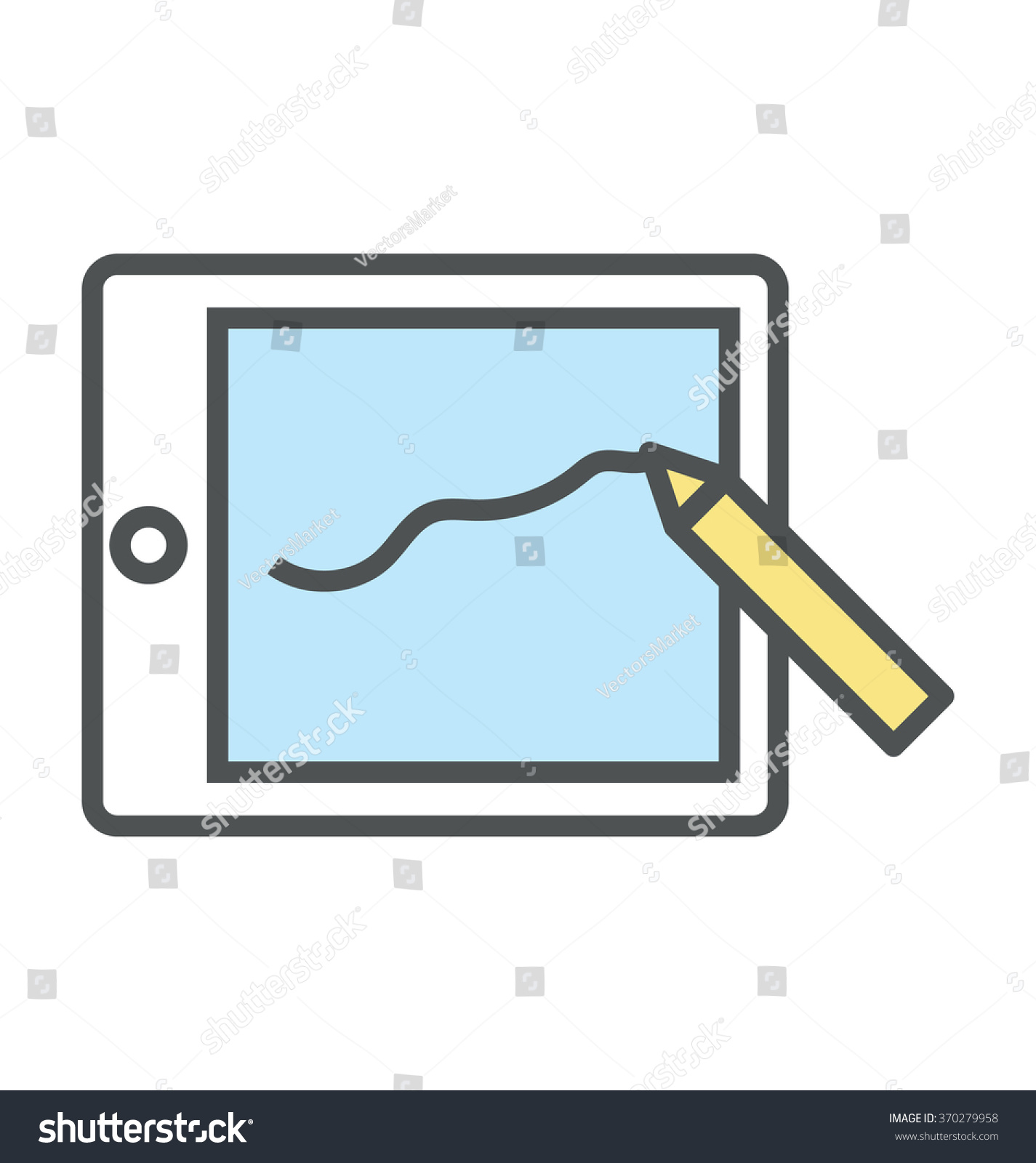 Drawing Tablet Bold Icon Illustration Stock Vector (Royalty Free ...