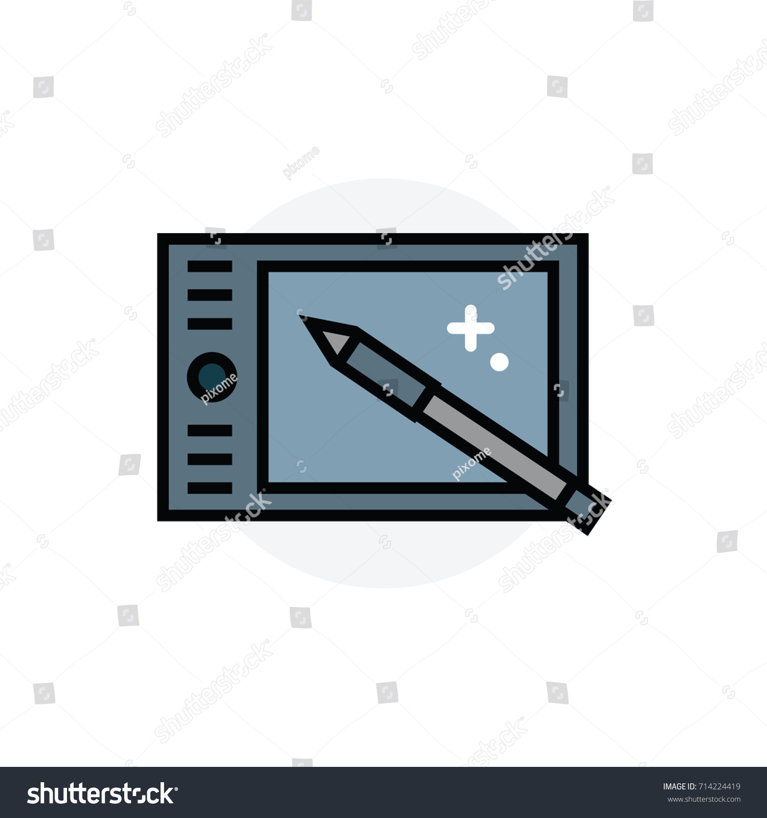 Drawing Tablet Concept Isolated Line Vector Stock Vector (Royalty Free ...