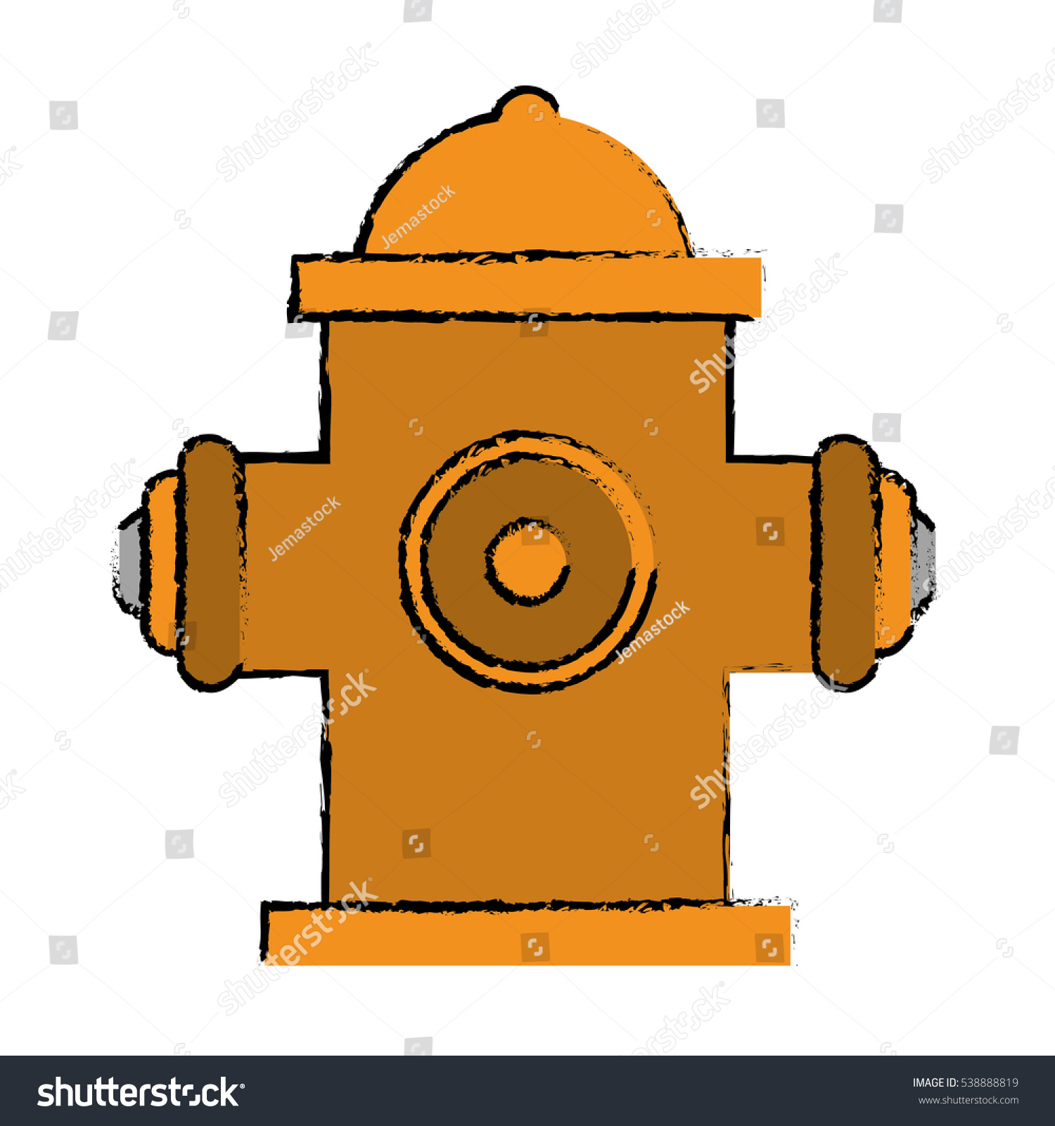 Drawing Yellow Fire Hydrant Fire Fighting Stock Vector (Royalty Free ...