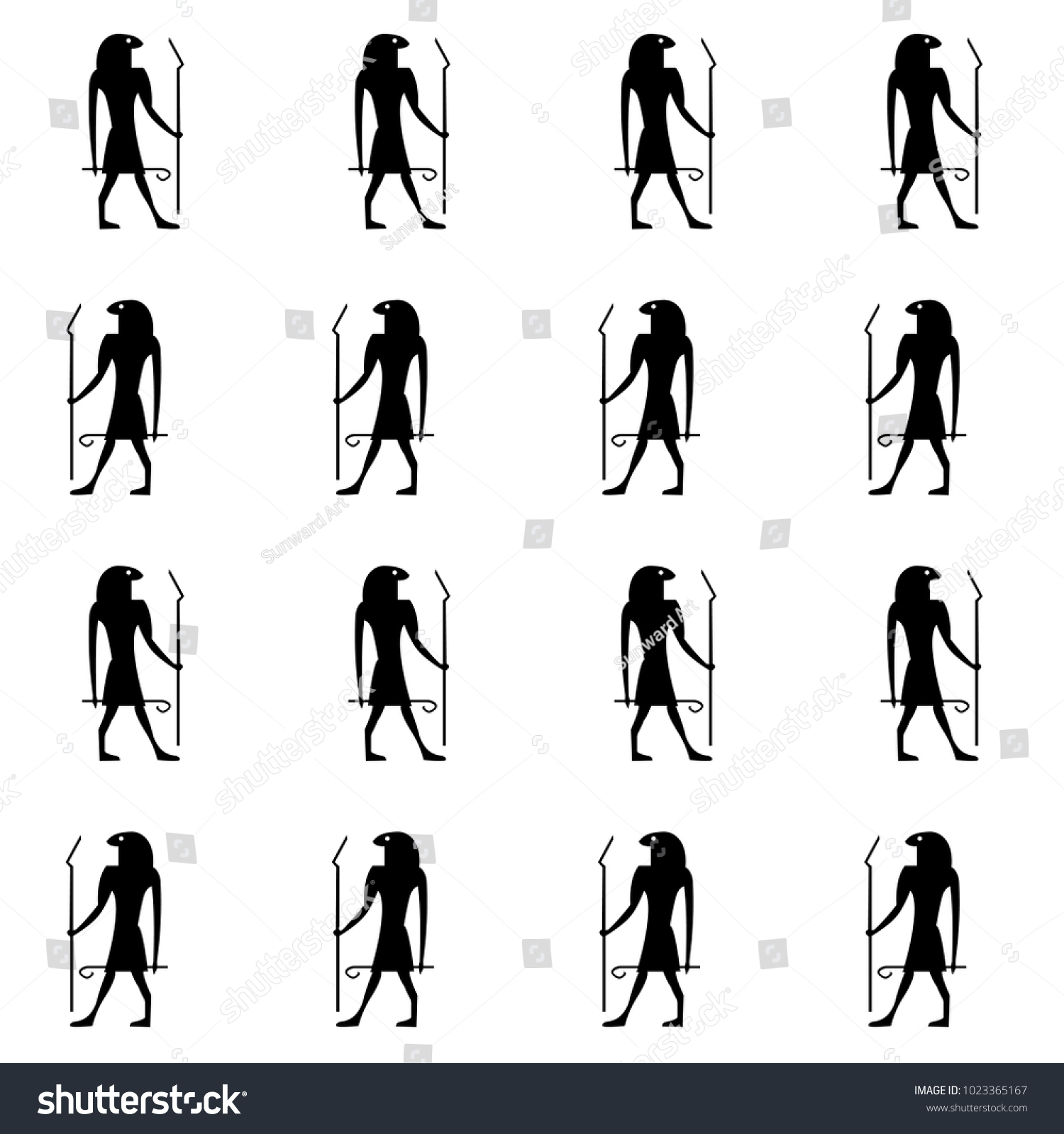Drawn Black Silhouette Repeating Pattern Isolated Stock Vector (Royalty ...