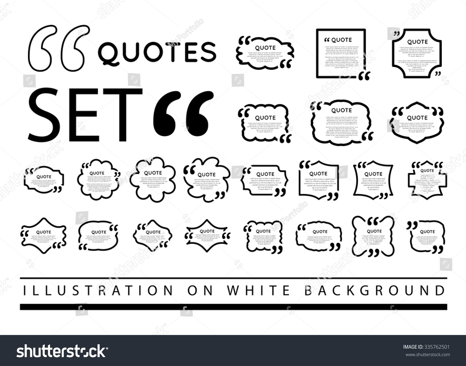 Drawn Quote Blank Template Stock Vector (Royalty Free) 335762501