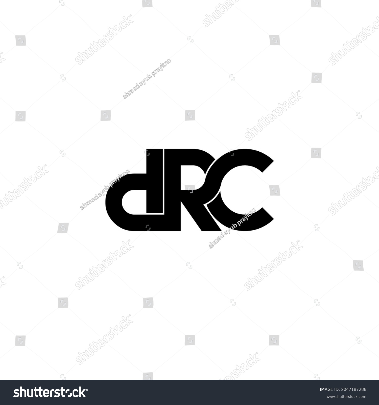 Drc Typography Letter Monogram Logo Design Stock Vector (Royalty Free ...
