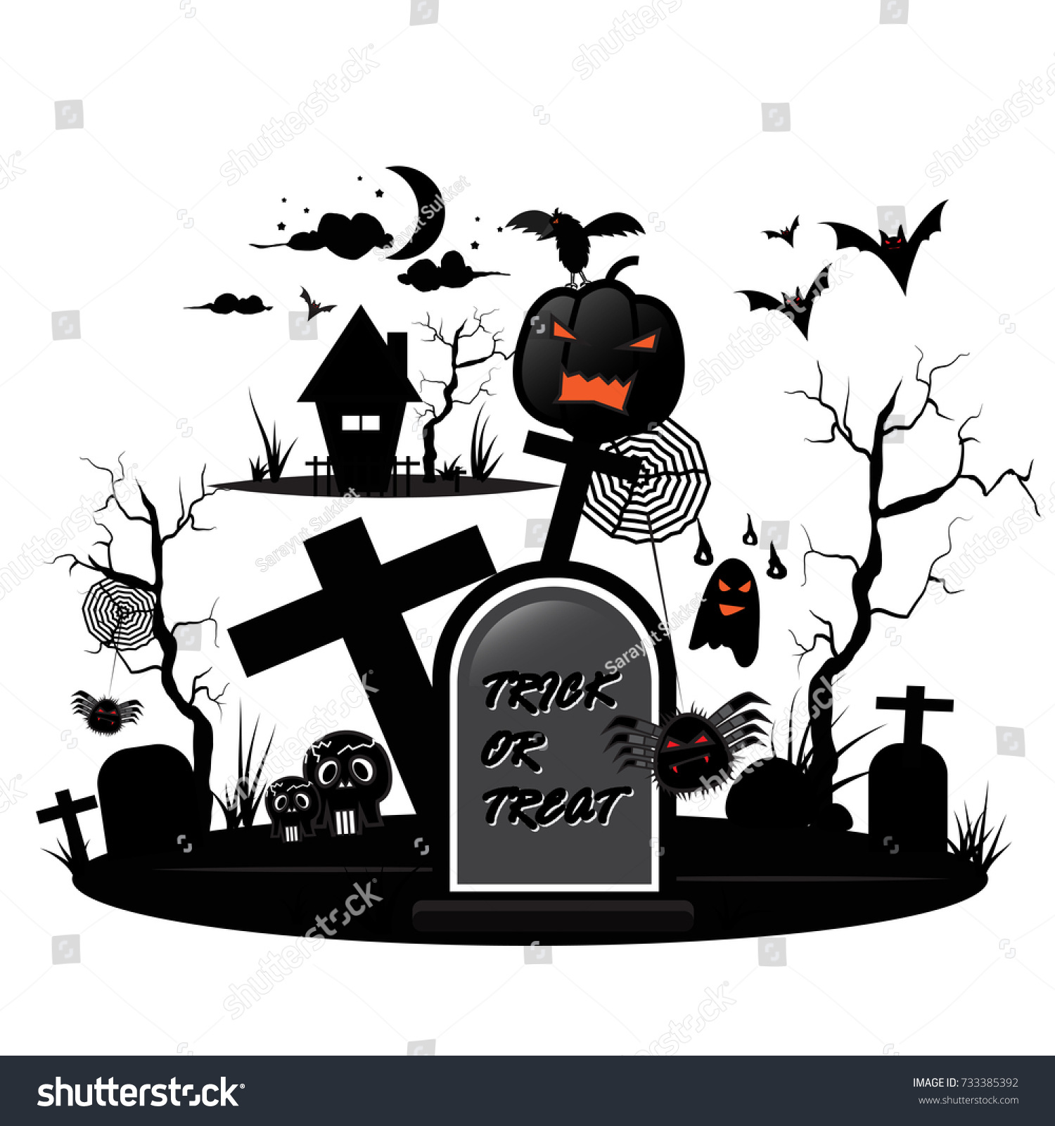 Dreadfulness Silhouette Set Shadow Back Stock Vector (Royalty Free ...