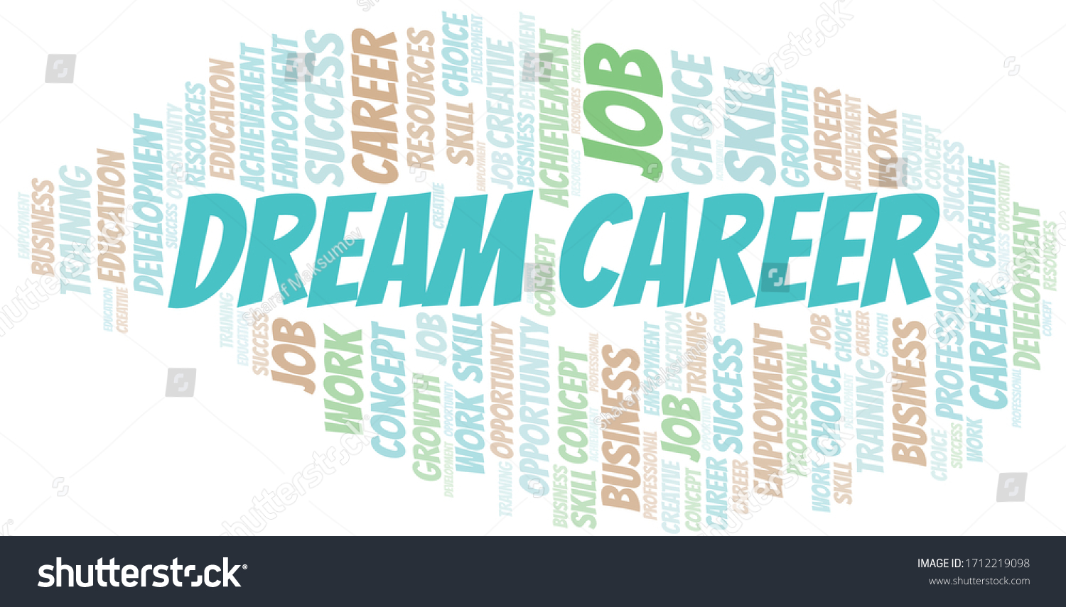 Dream Career Typography Vector Word Cloud Stock Vector (Royalty Free ...