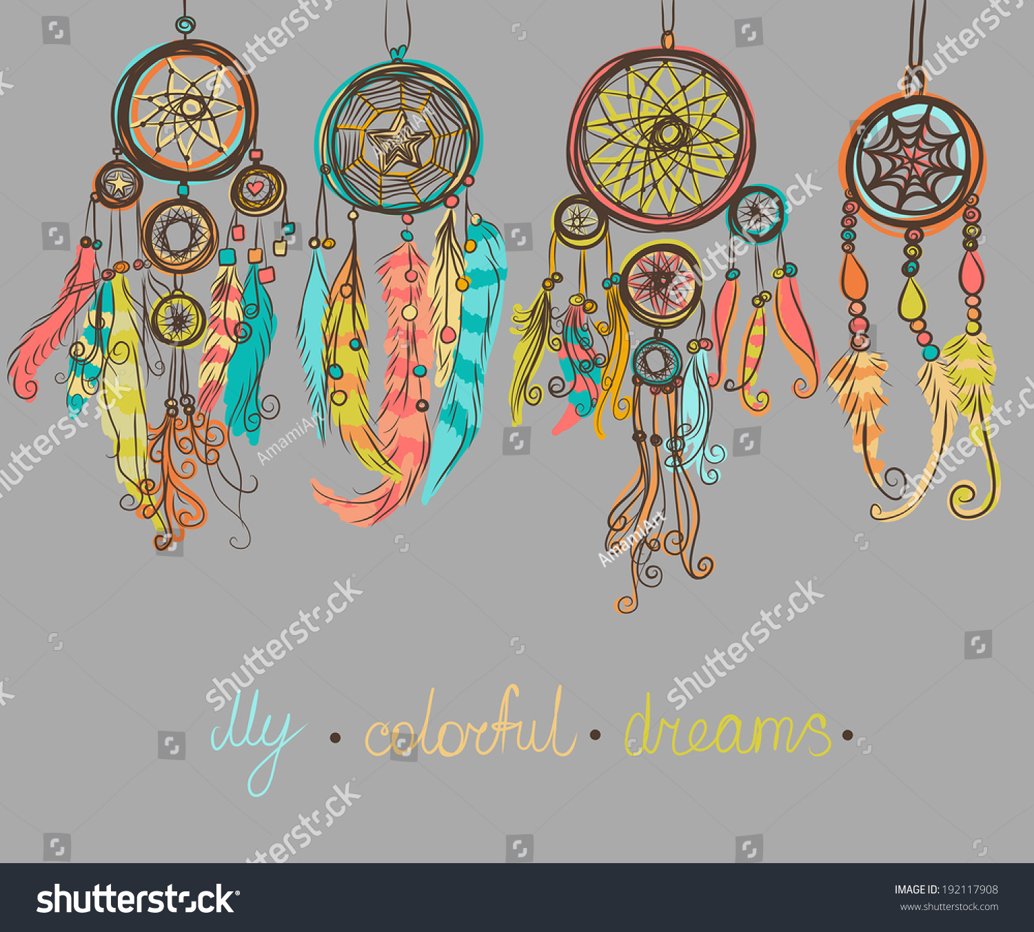 Dream Catcher Vector Illustration Stock Vector (Royalty Free) 192117908