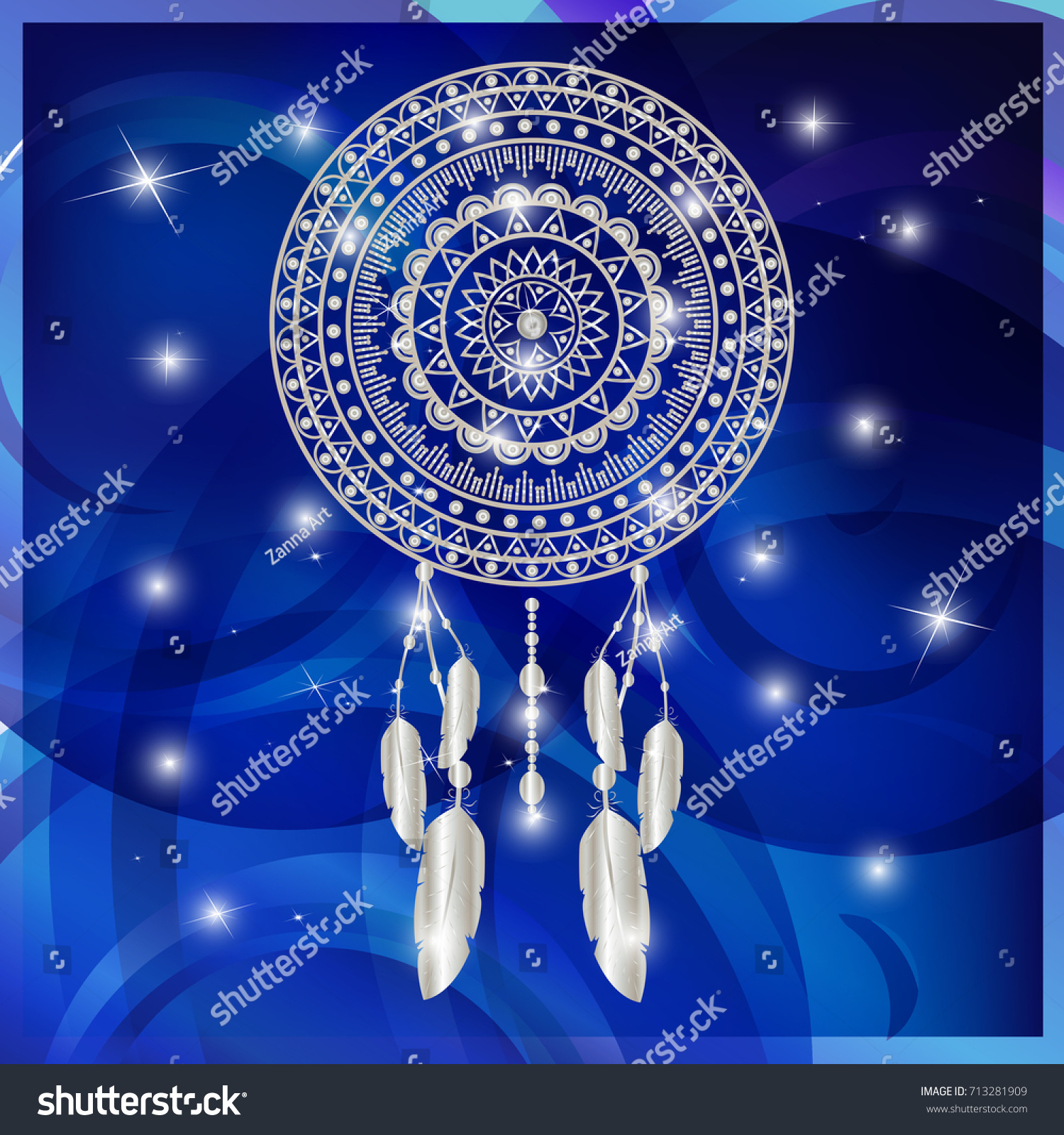 Dream Catcher Vector Illustration Stock Vector (Royalty Free) 713281909