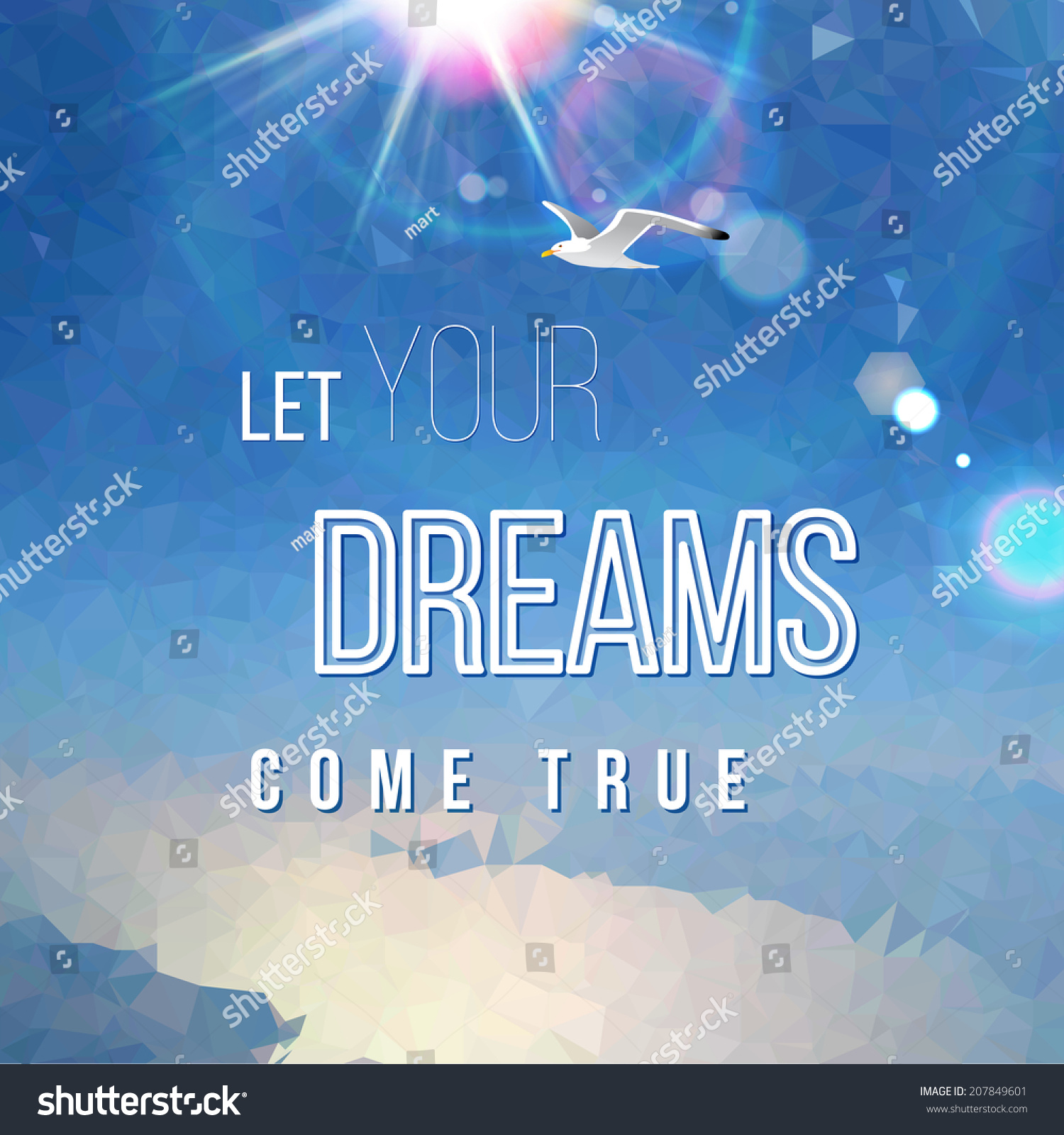 Dreams Type Sign Over Triangular Stylized Stock Vector (Royalty Free ...