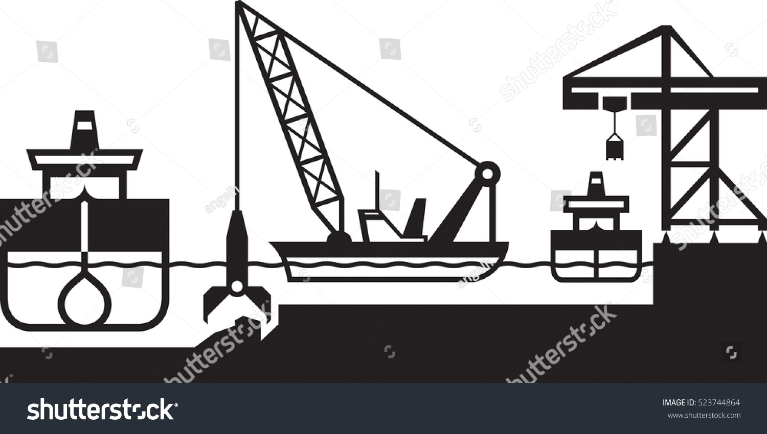 Dredging Stock Vectors, Images & Vector Art | Shutterstock