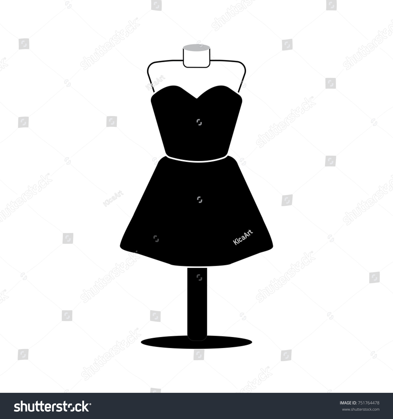 Dress On Stand Vector Stock Vector (Royalty Free) 751764478 | Shutterstock