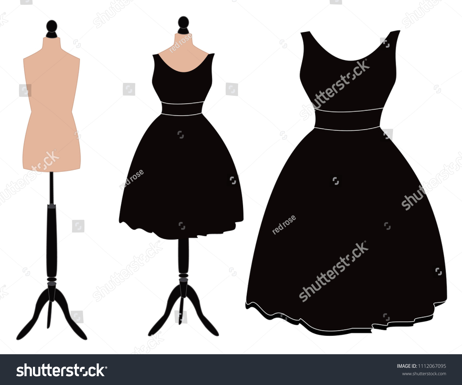 Dresses On Stands Dummies Stock Vector (Royalty Free) 1112067095 ...