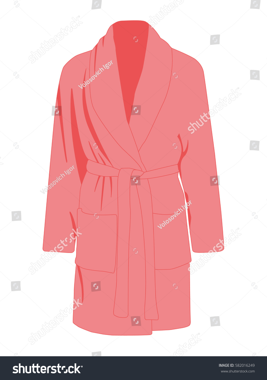 Dressing Gown Pink Vector Illustration Isolated Stock Vector (Royalty ...